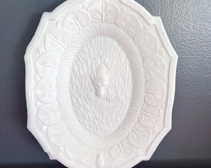 Antique Vintage Milk Glass Platter, Atterbury Milk Glass, Duck Hunting ...