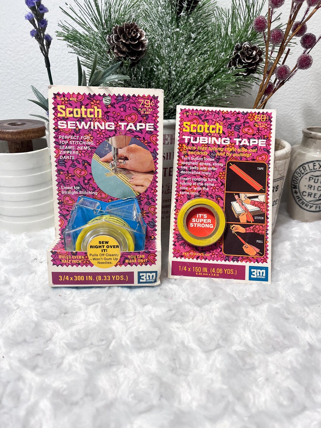 Vintage Sewing Tape, Scotch Sewing Tape, Seams Hems 3M, Scotch Tubing ...