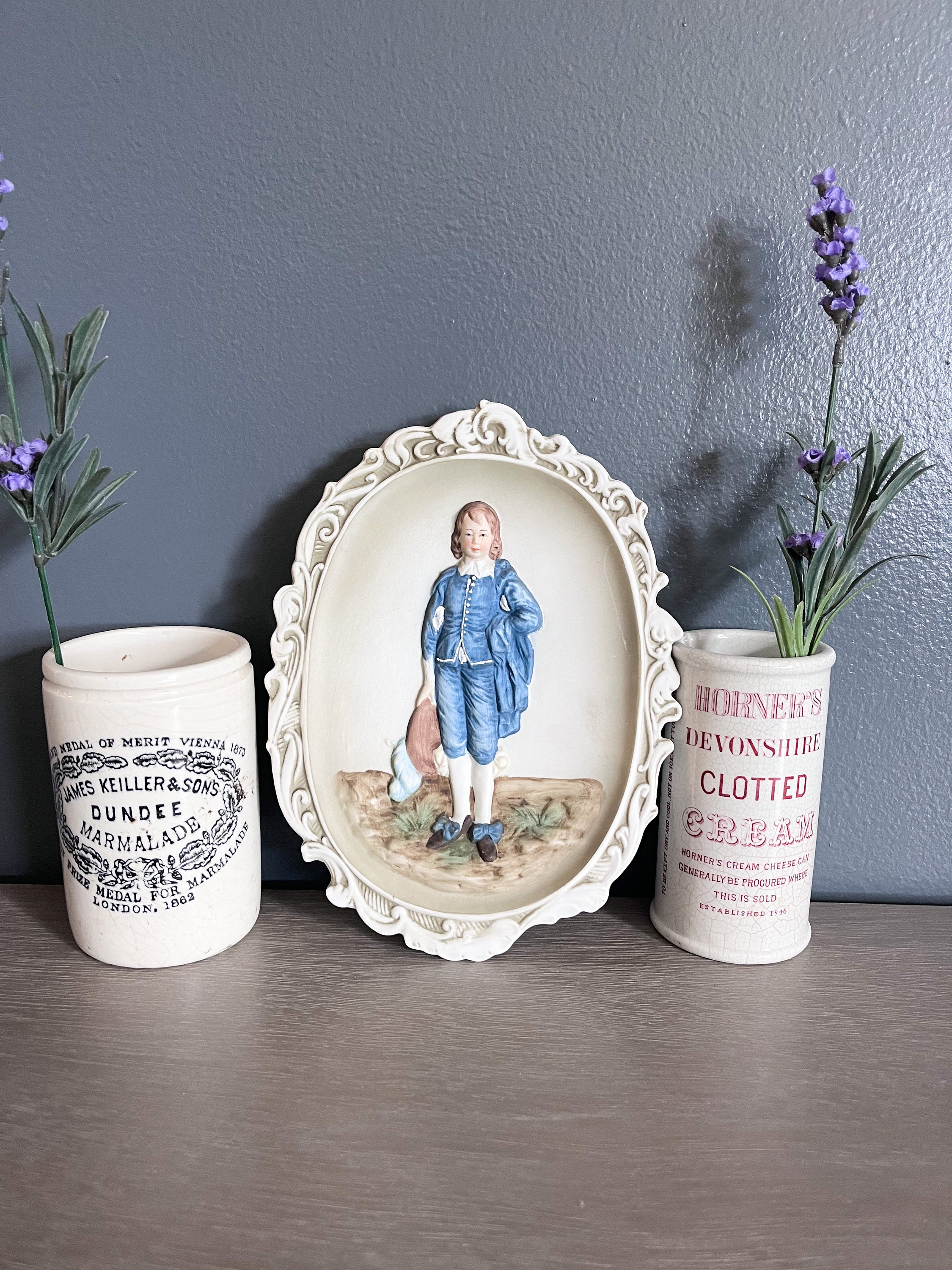 Vintage Blue Boy Plaque, Lefton Bisque Wall Plaque - Etsy