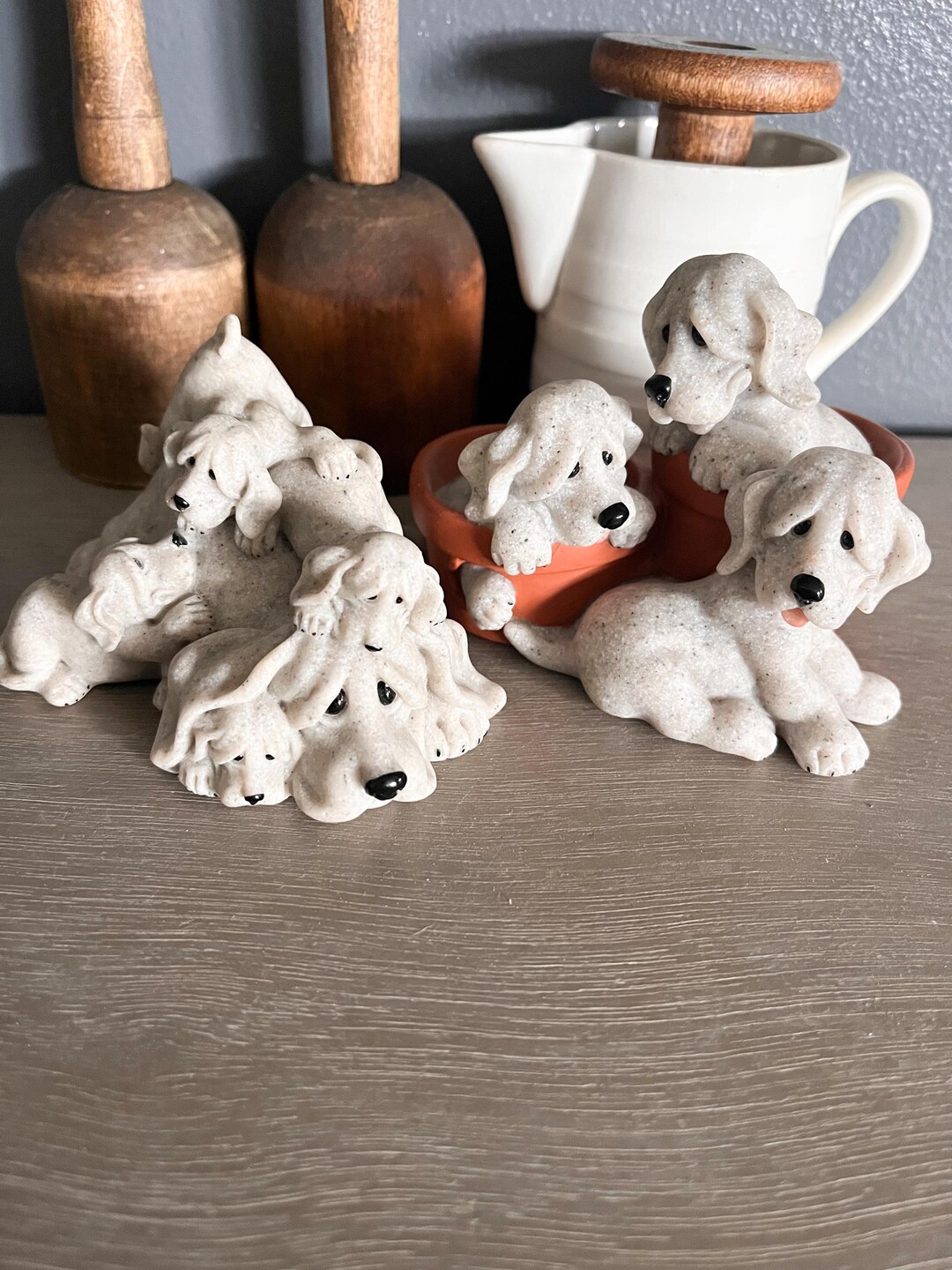 Vintage Dog Statue, Quarry Critters, Puppy Statue, Peaches Puppies, Pit ...