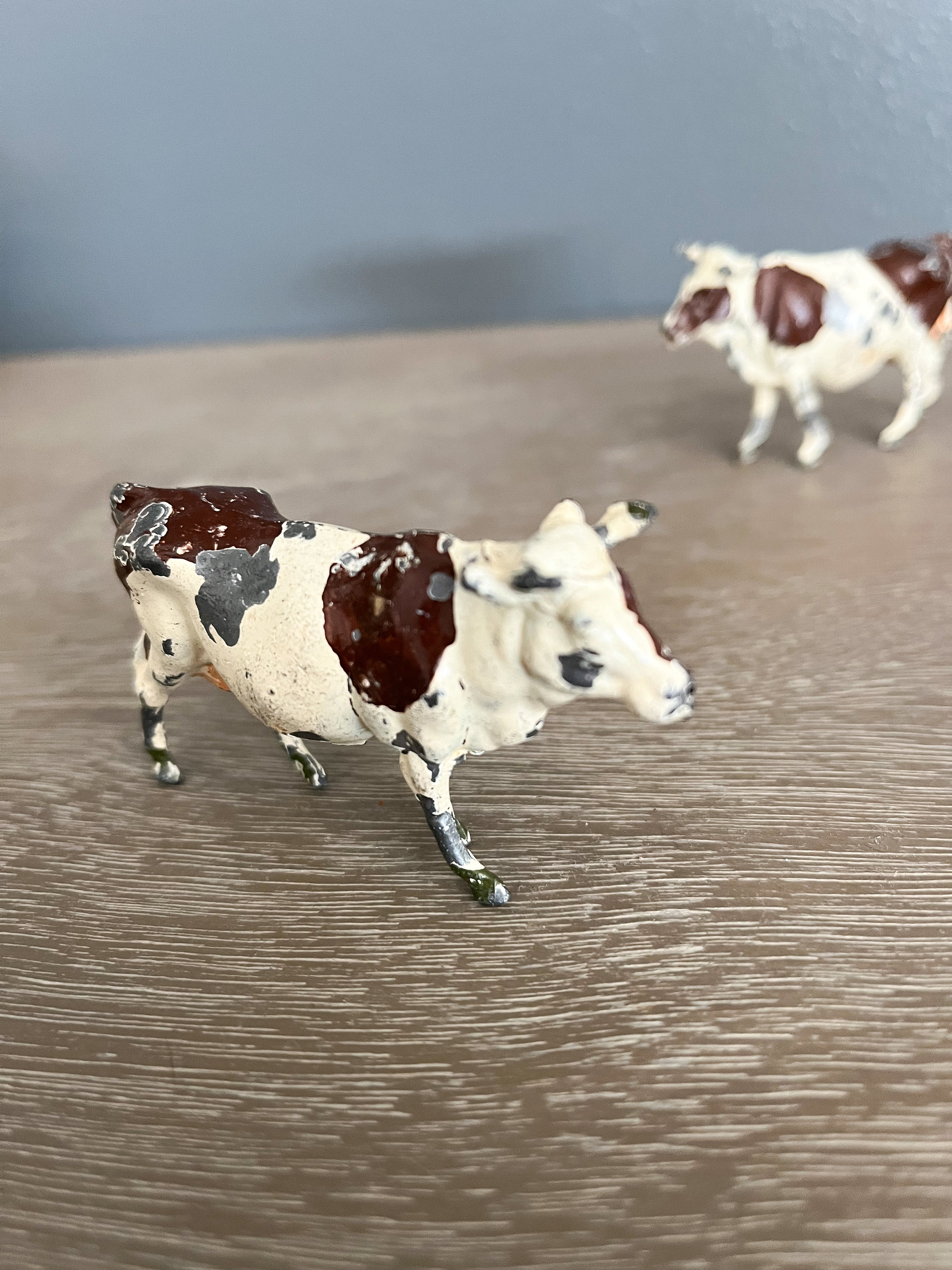 Vintage Lead Cows, Mid 20th Century Farmyard Figurines, Made in England ...