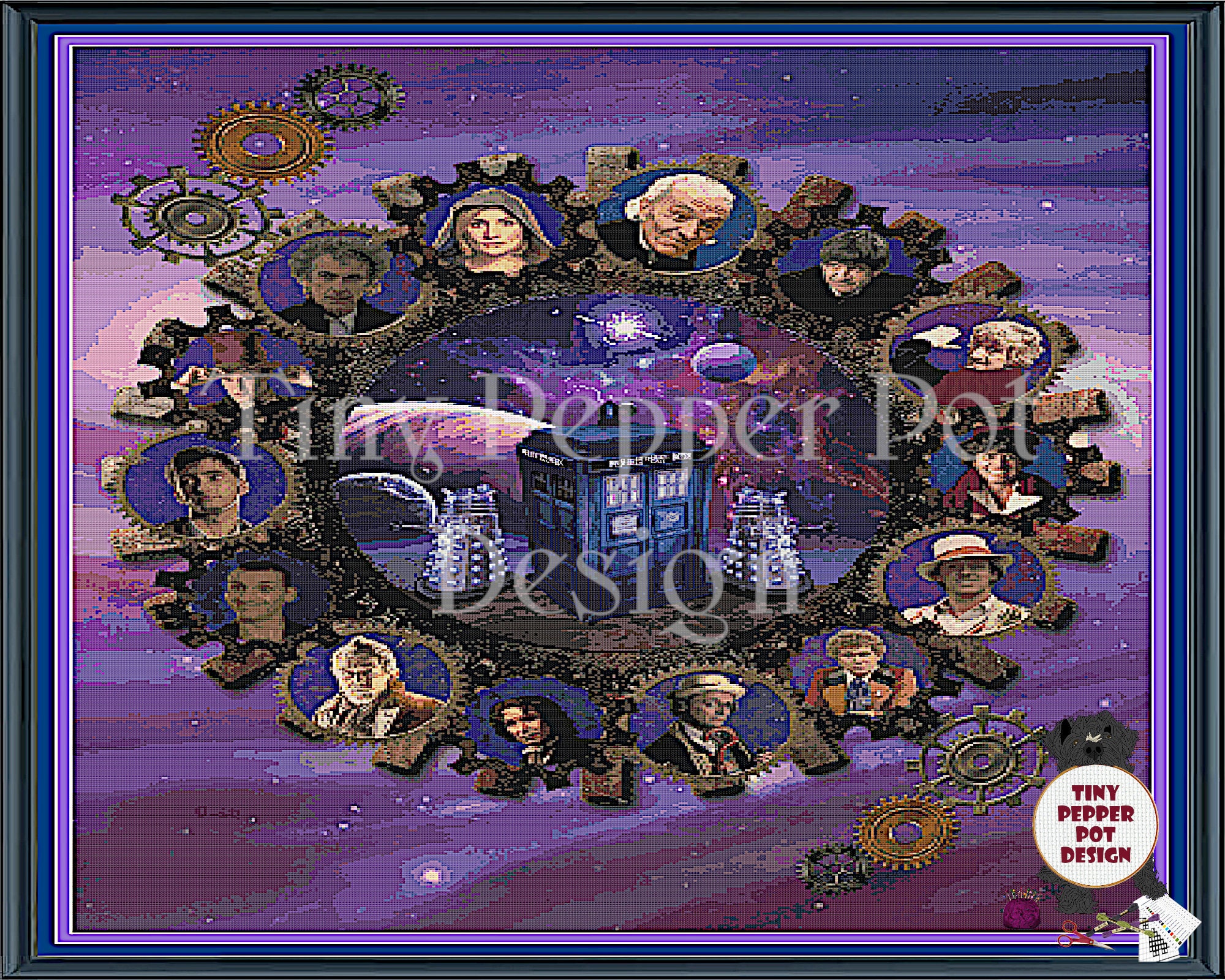 A Wheel in Time - Cross Stitch, Pattern, Doctor Who (unofficial) - Etsy