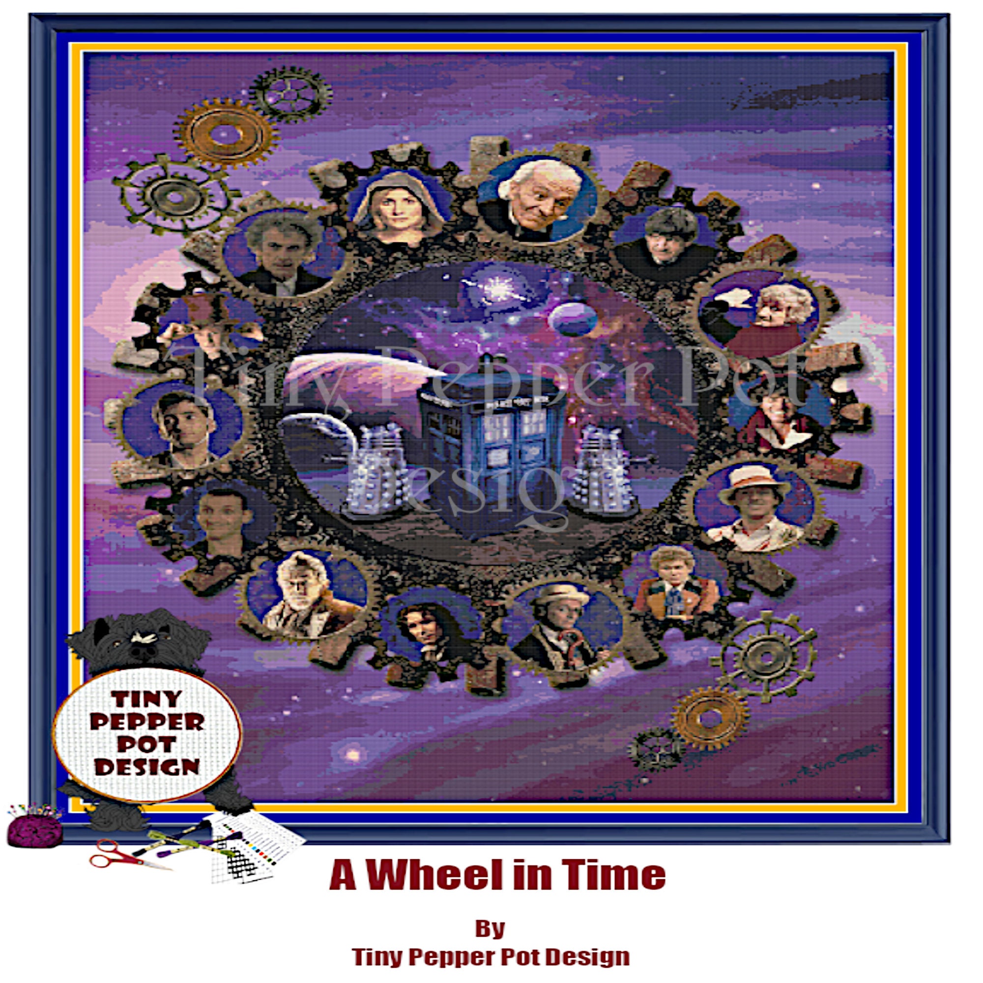 A Wheel in Time - Cross Stitch, Pattern, Doctor Who (unofficial) - Etsy