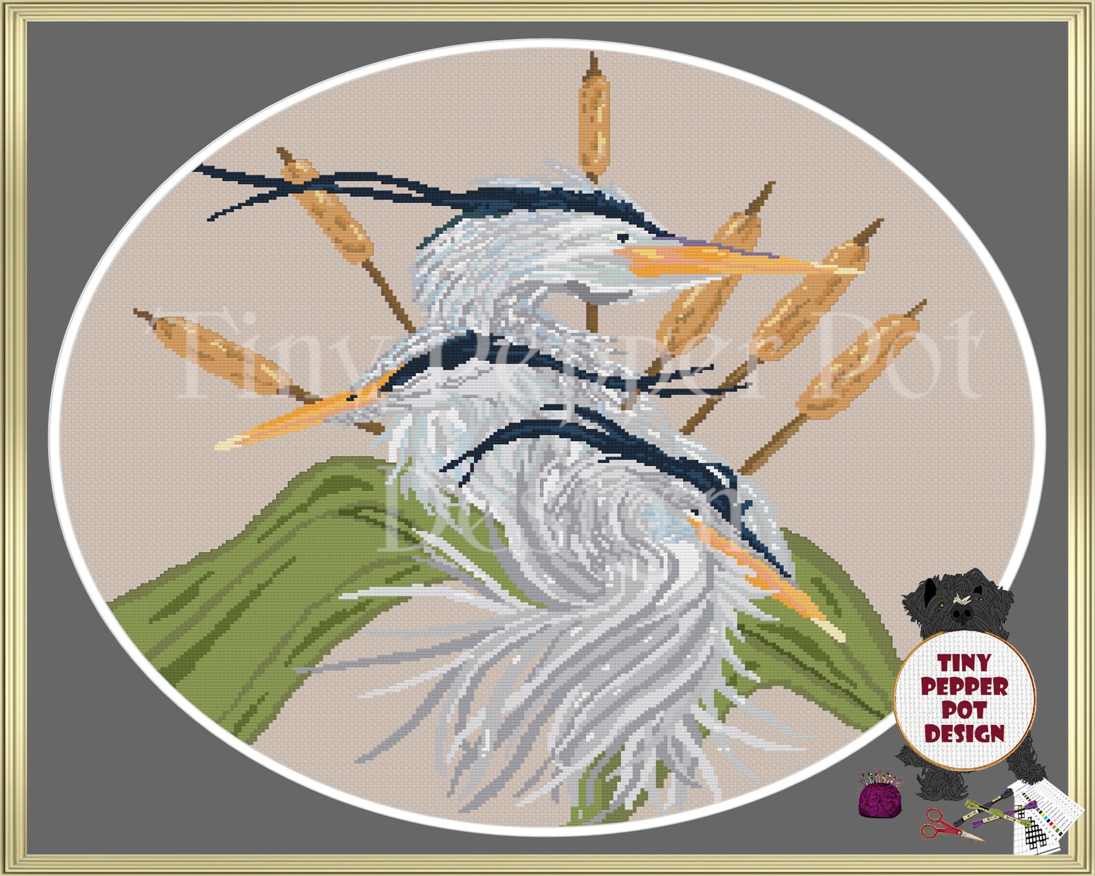 Blue Herons Cross Stitch Pattern - Etsy