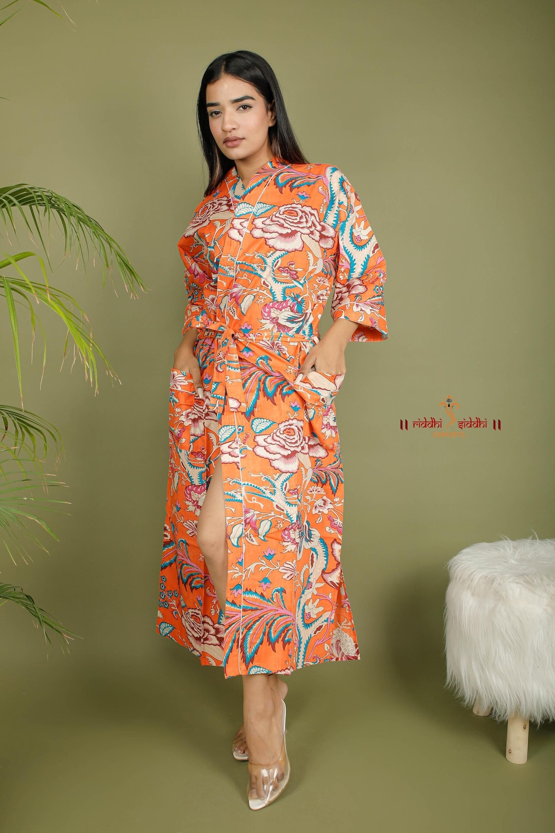 Beautiful Block Print Cotton Summer Wear Robes | Wedding Wear Robes ...