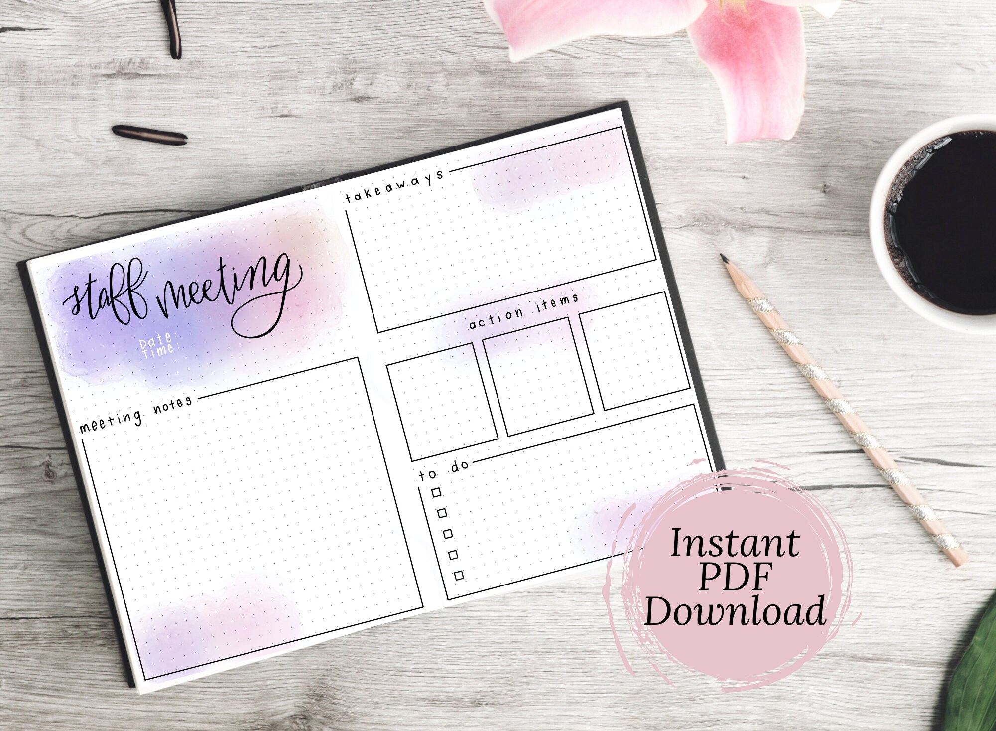 Staff & Client Meeting Journal Spread Handlettered A5 - Etsy