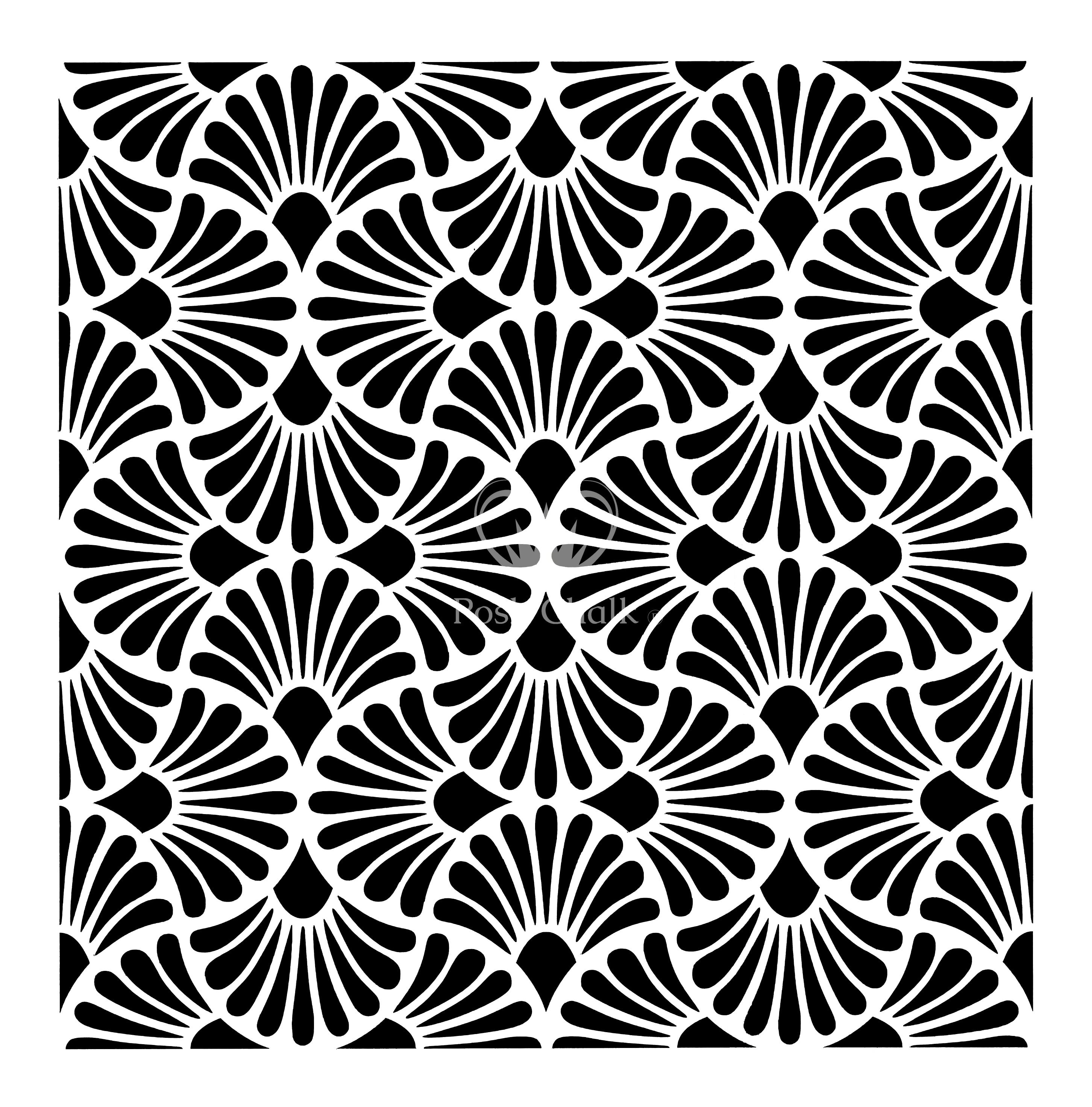 Art Deco Fan Stencil by Posh Chalk Reusable Unique Design - Etsy