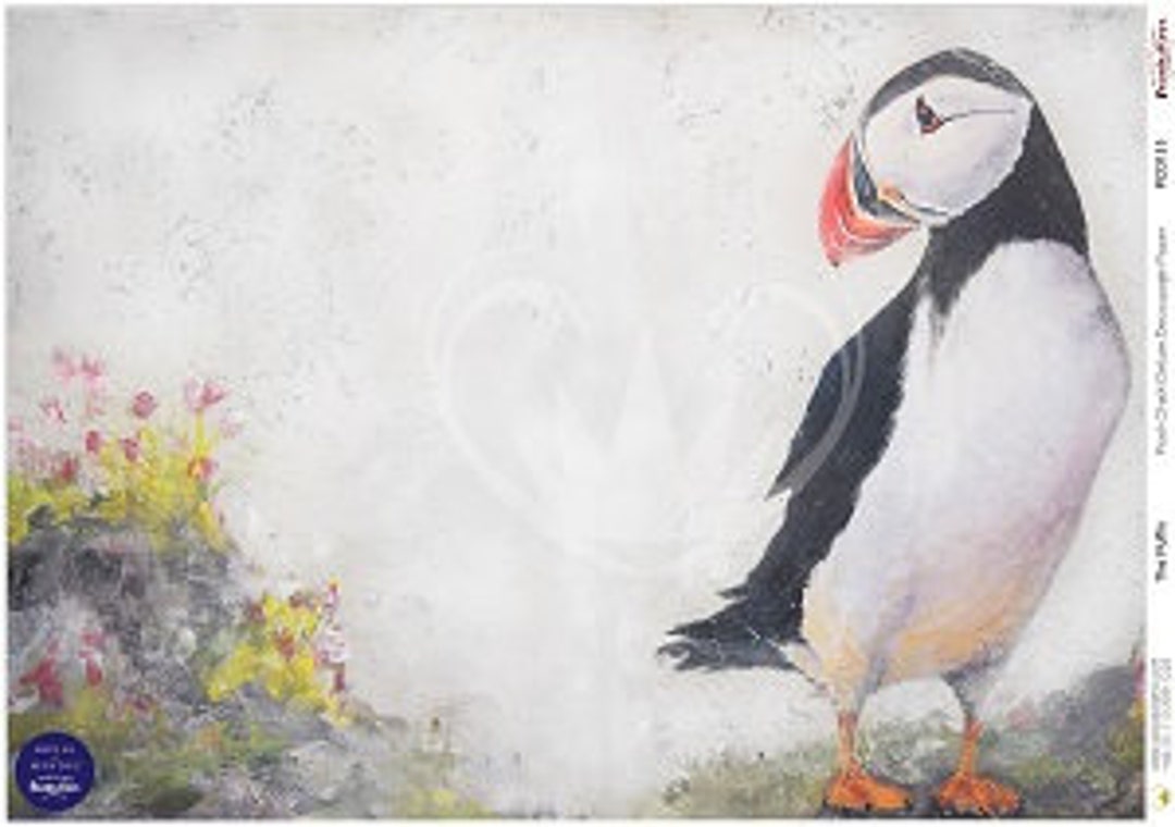 Puffin Decoupage Paper, Posh Chalk A3 Rice Paper for Furniture, Crafts ...