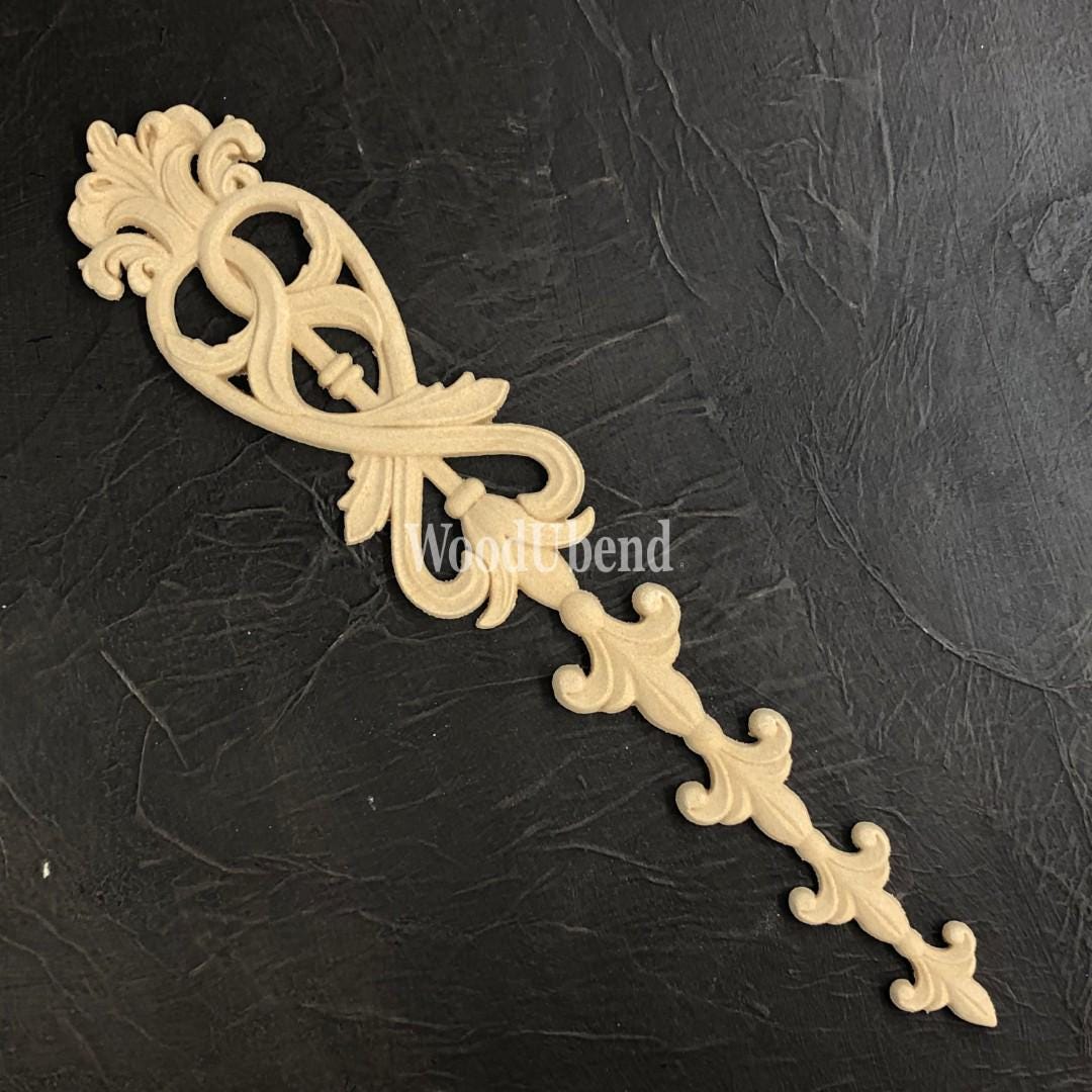 Bendable Wood Appliques | Scroll & Floral Drops, DIY Furniture (2 Pack ...