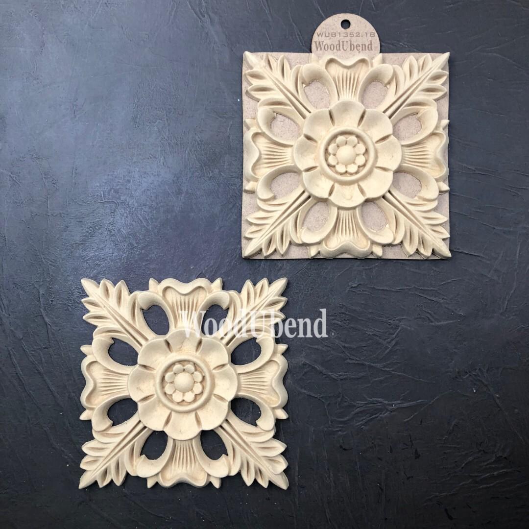 Wood Flower Appliques | Bendable Furniture Embellishments (set of 2) - Etsy