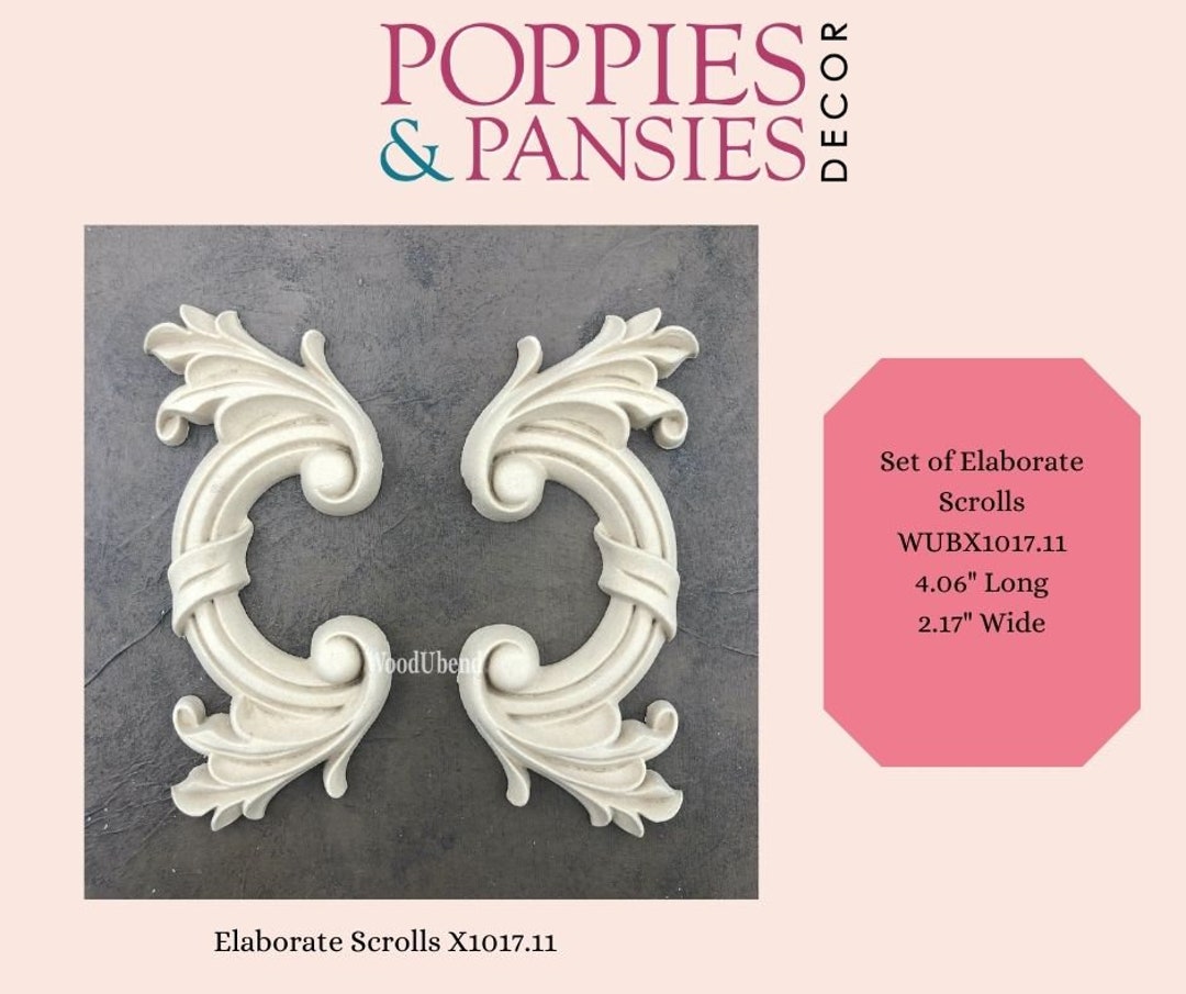 Heat Bendable Wood Scroll Appliques – Interior Design, DIY Crafting (PK ...