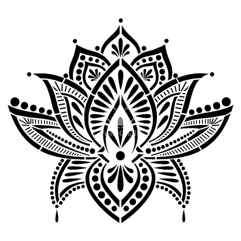 Lotus Stencil - Etsy Australia