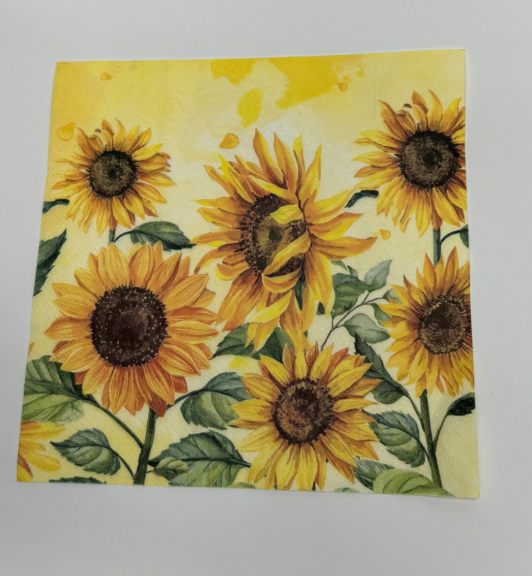 Watercolor Sunflower Paper Napkins for Decoupage, Junk Journals ...
