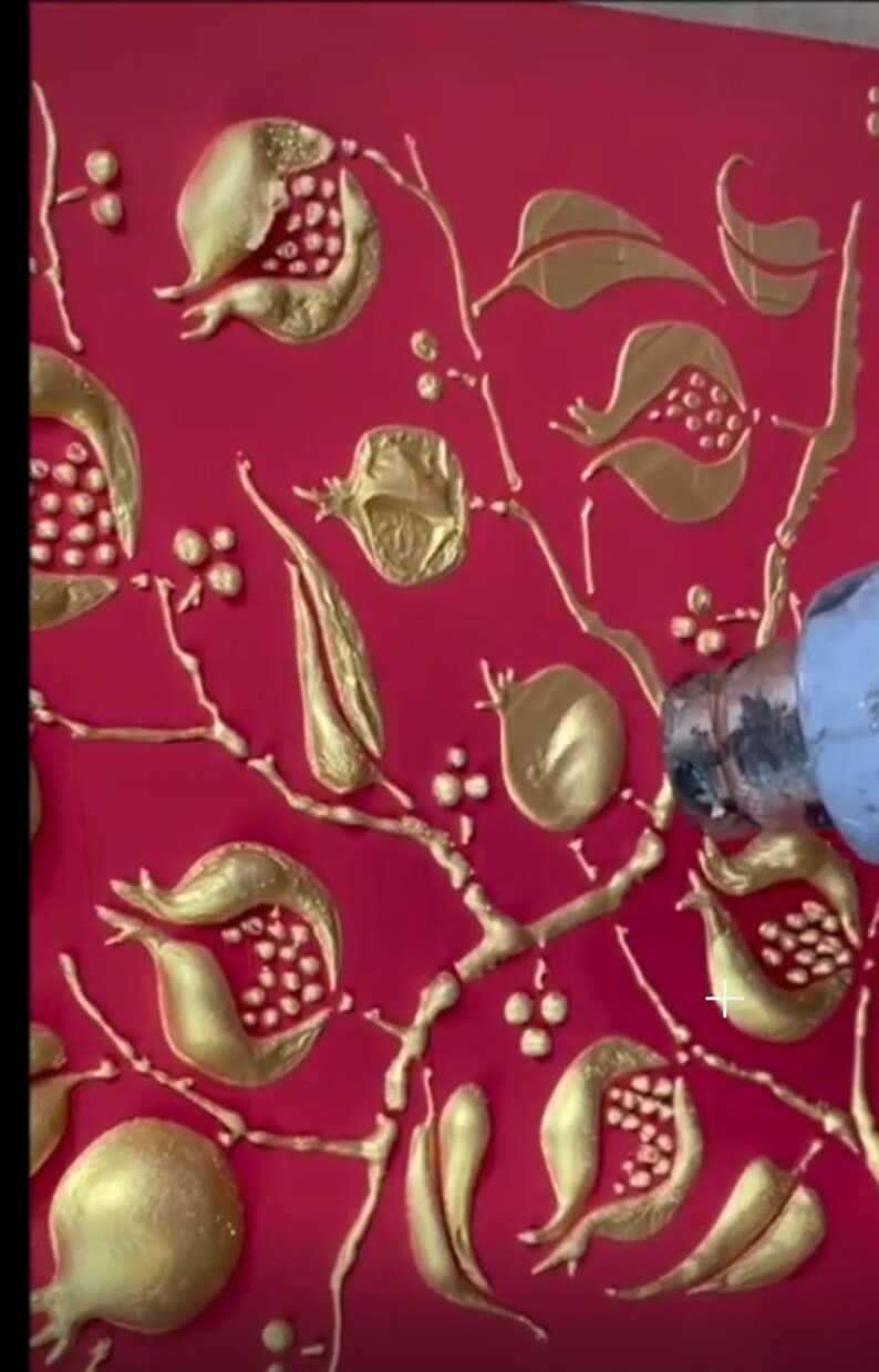 Pomegranate Tree Posh Chalk Stencil From House of Mendes - Etsy