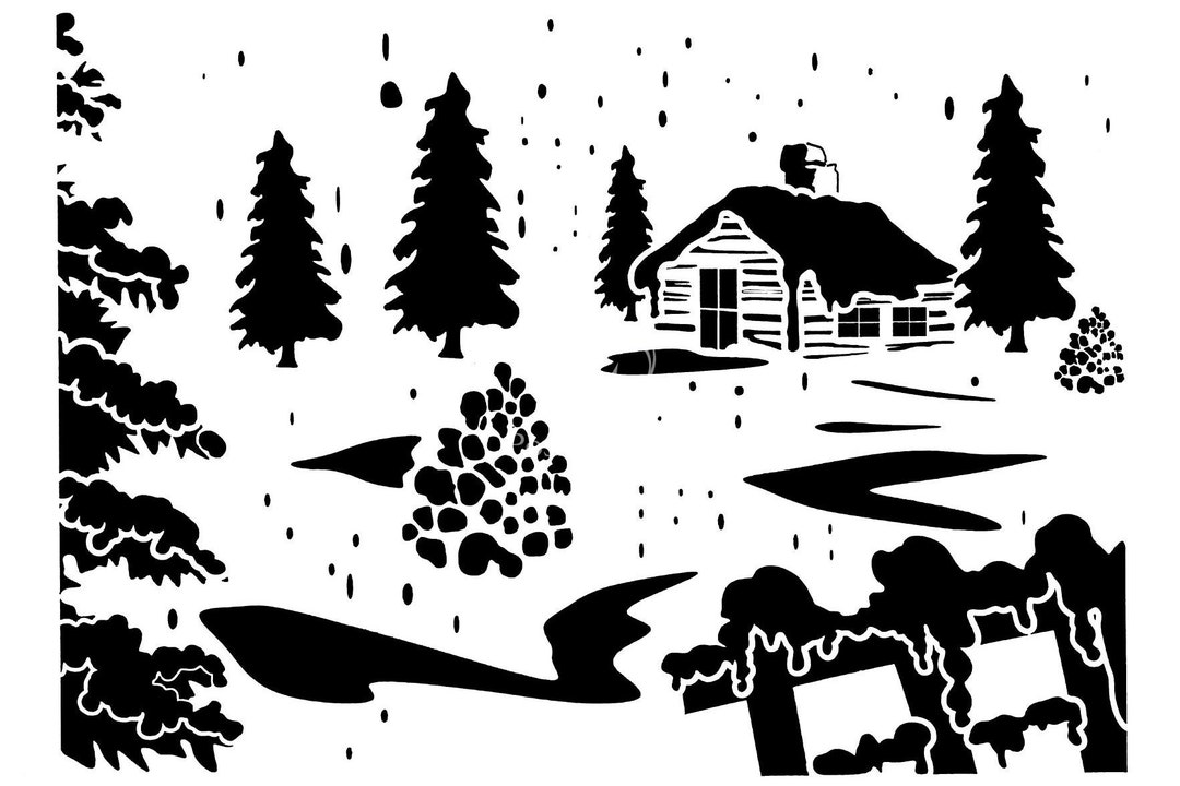 Winter Wonder Land Stencil by Posh Chalk Christmas Stencil Winter ...
