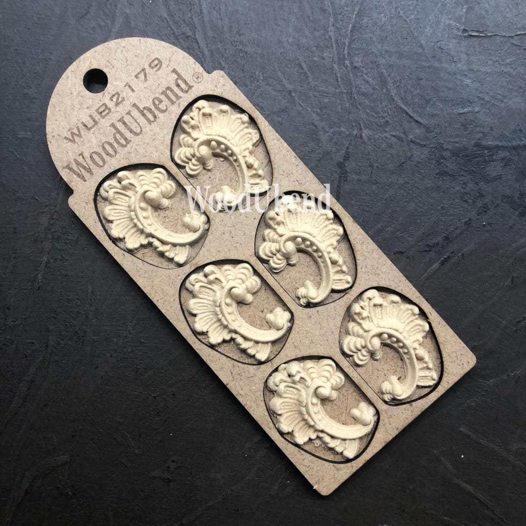 Bendable Baroque Wood Appliques | DIY Furniture Embellishments, 3 Pairs ...