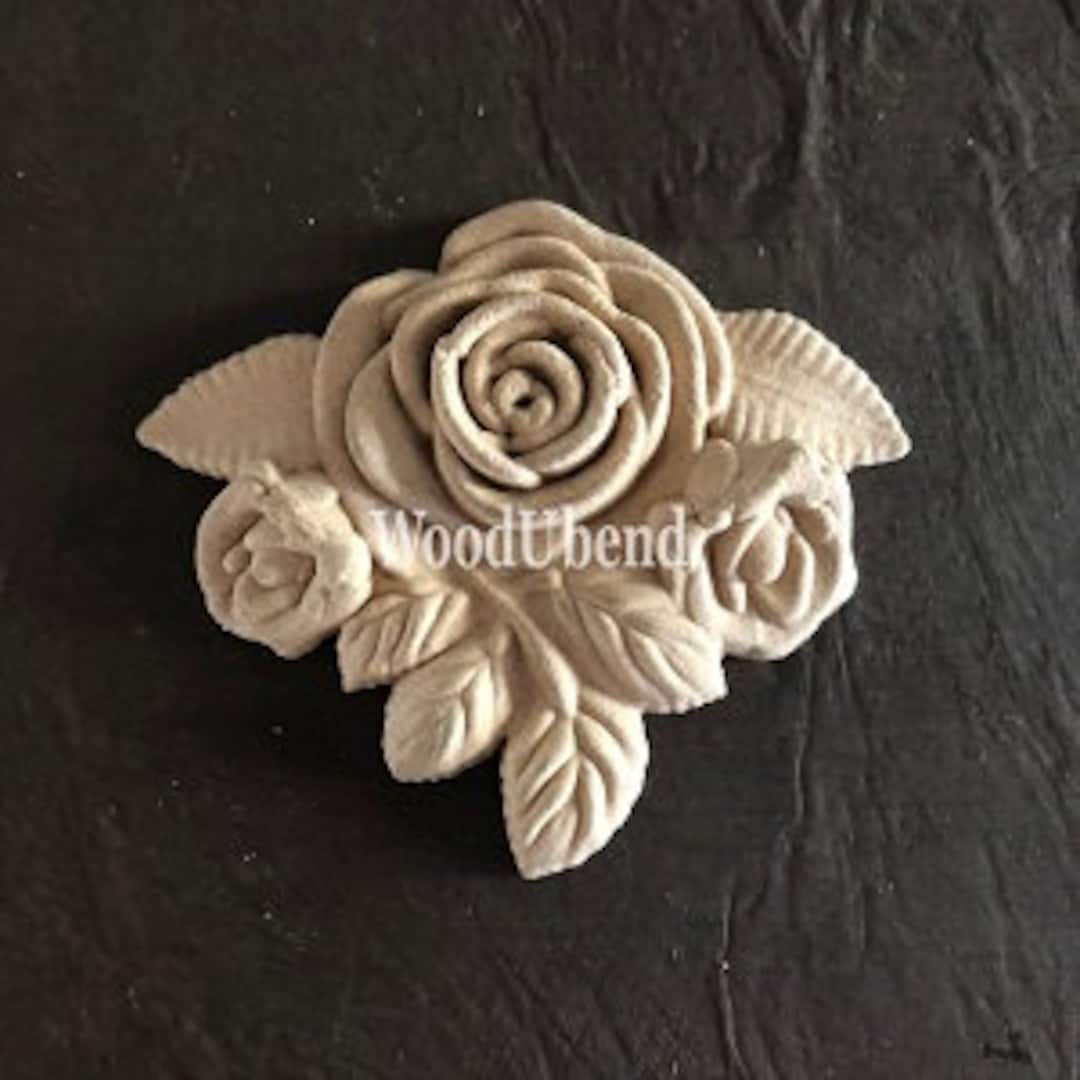 Bendable Wood Rose Applique - Furniture Moulding, Pack of 5 - Etsy
