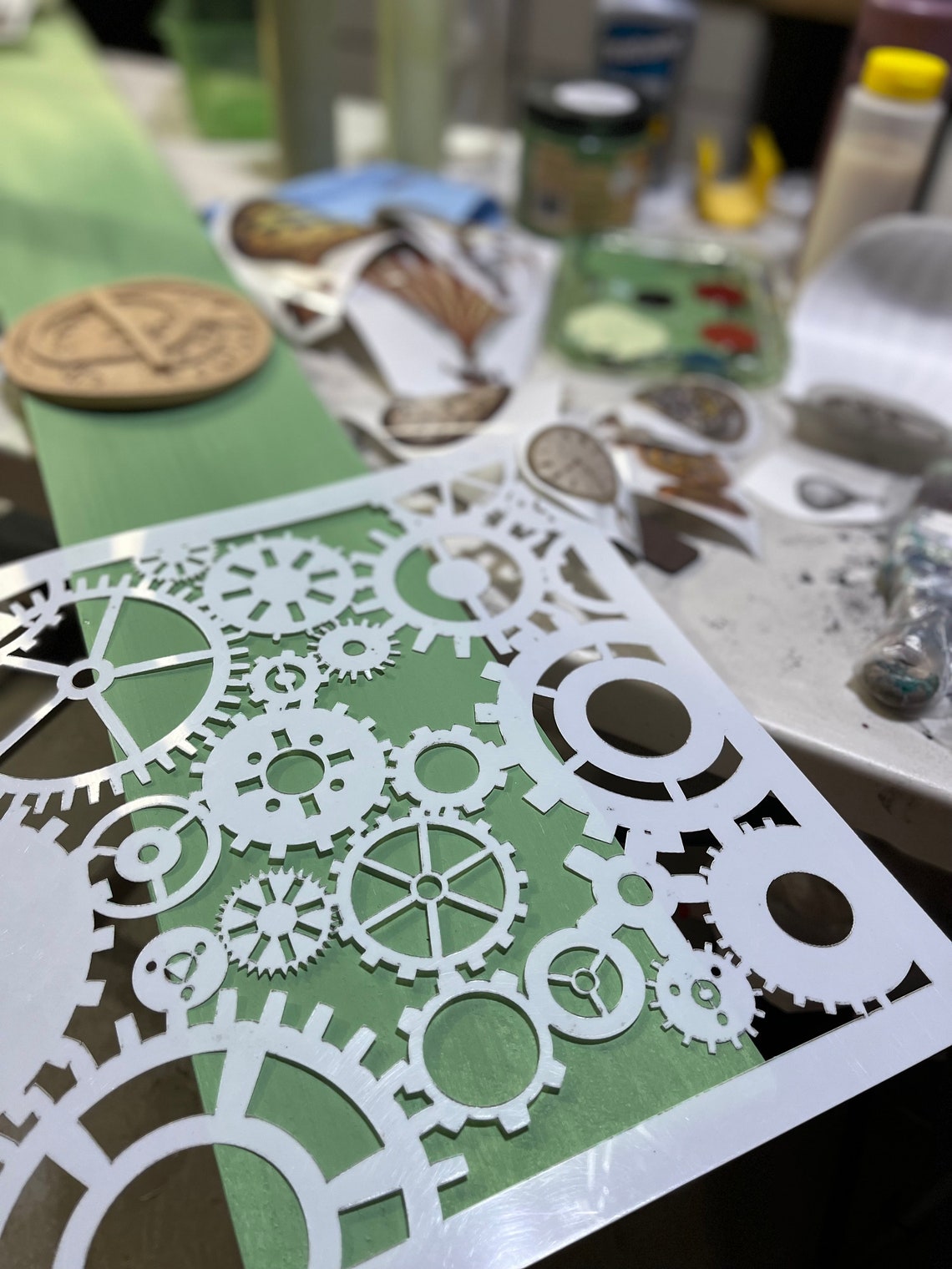 Steampunk Flair Stencil by Posh Gear Stencils for Painting on - Etsy