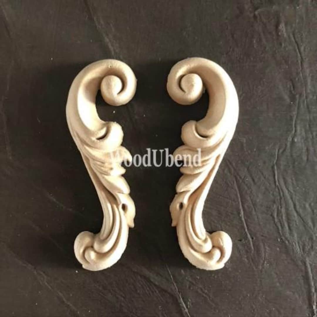 Bendable Wood Decorative Scrolls | Furniture Appliques, DIY Crafts (3 ...