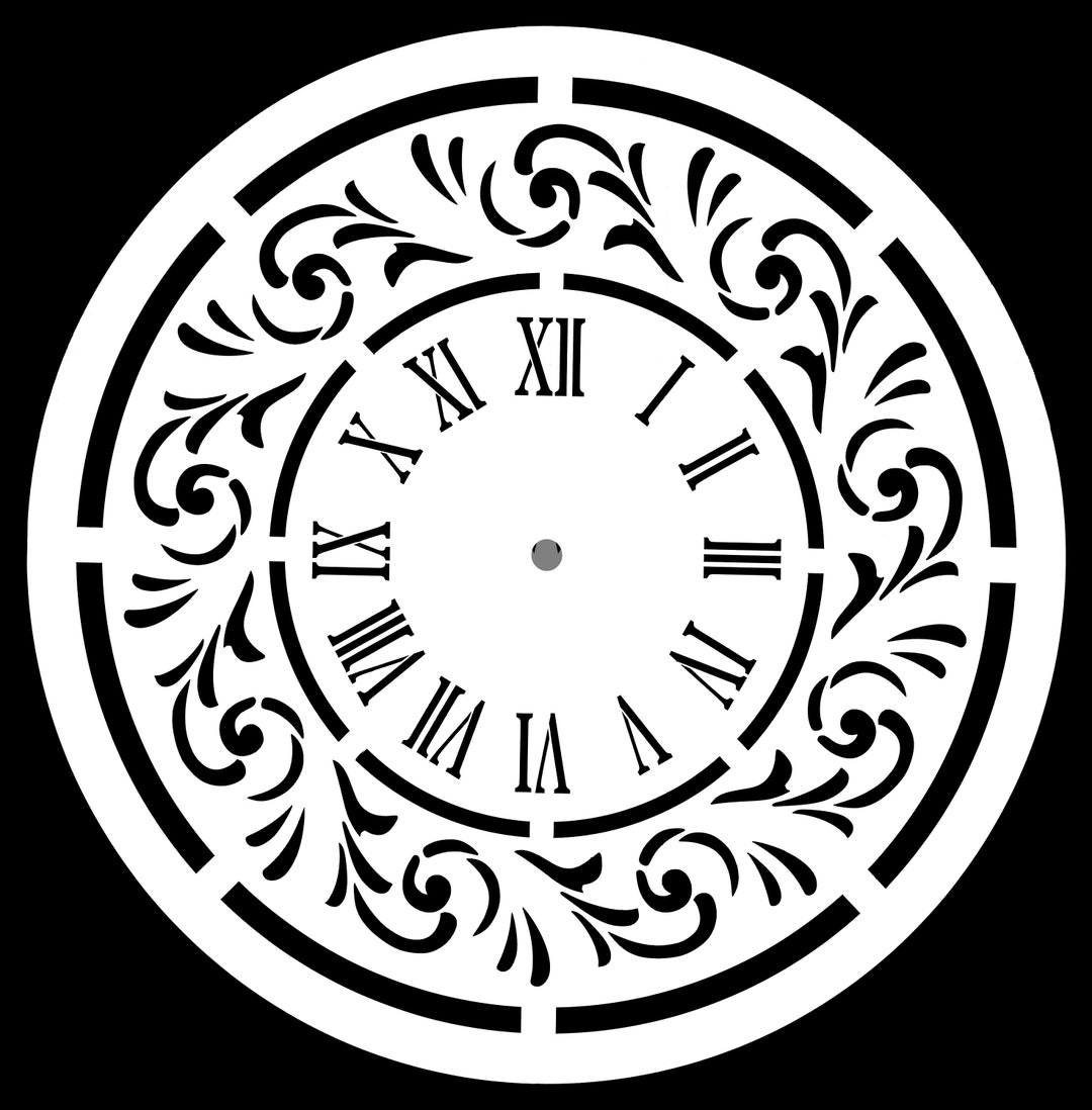 Wonderland Clock Stencil by Posh Chalk - Large Wall Stencil - Reusable ...