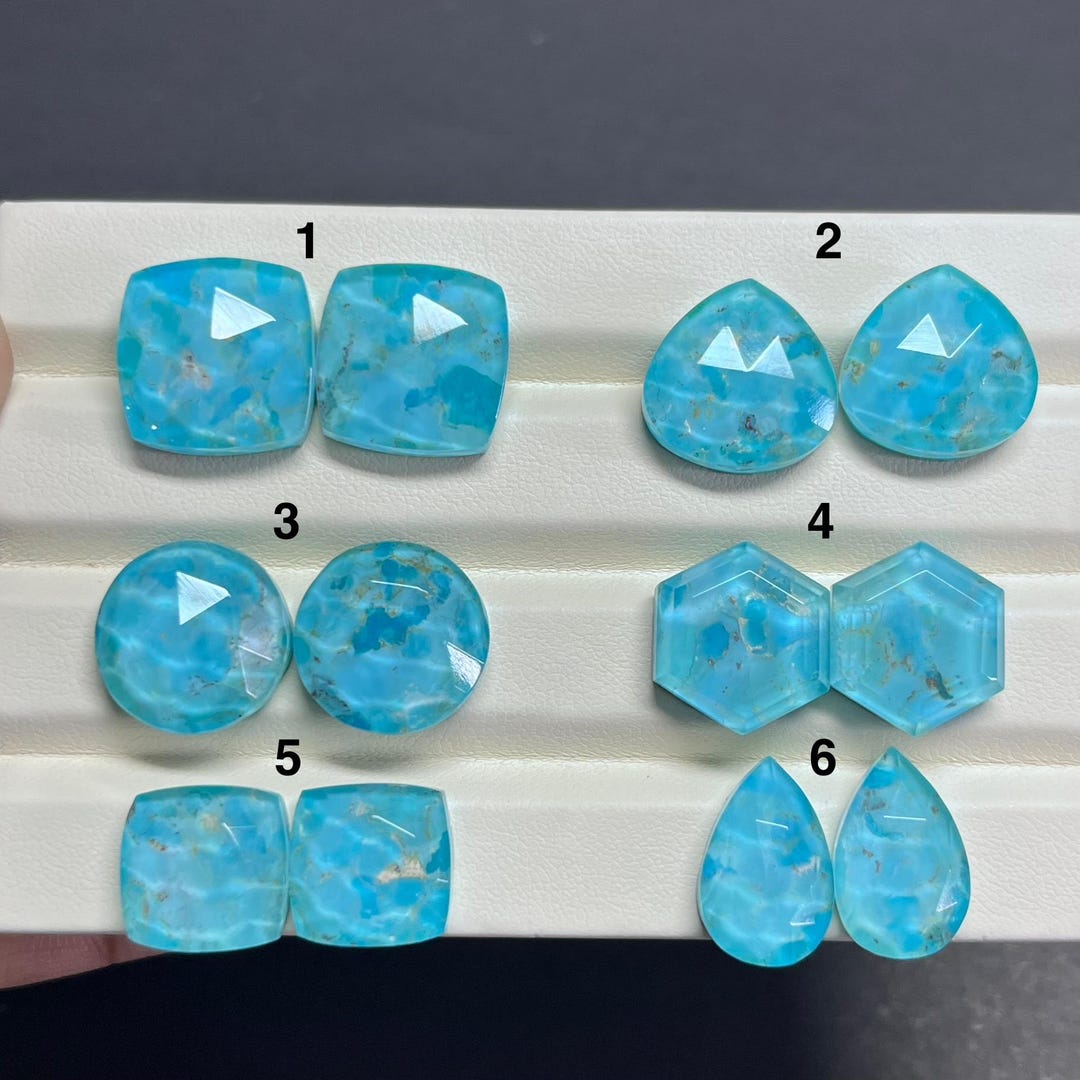 Natural American Turquoise Doublet Gemstone Cabochon, Rose Cut ...