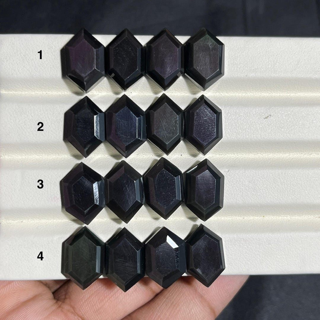Rainbow Obsidian Step Cut Cabochons: Natural Obsidian Gemstone for ...