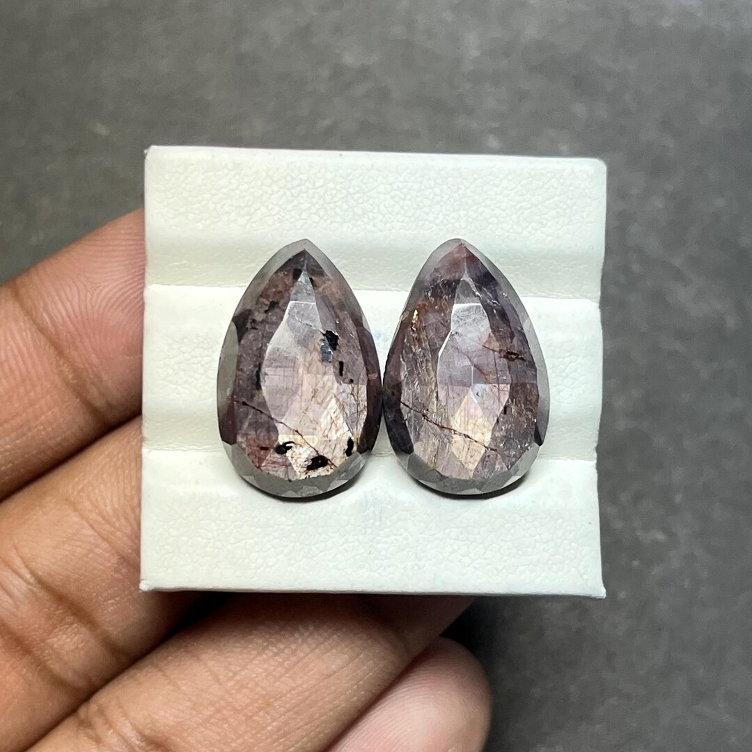 Natural Ruby Rose Cut Cabochons: Jewelry Making Gemstone Pairs (22x15mm ...