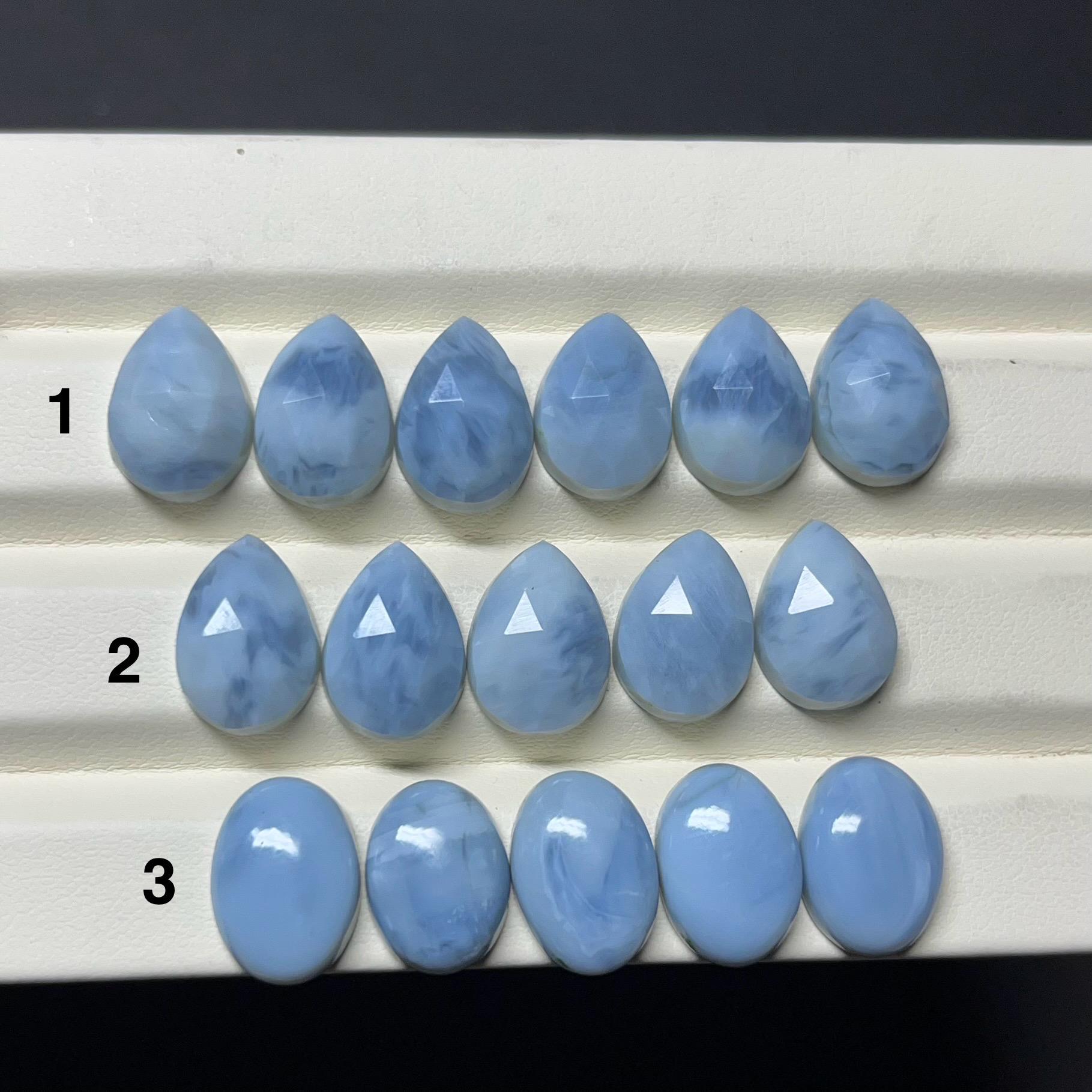 Blue Opal Rose Cut Cabochons: 10x14mm Gemstone for Jewelry Making - Etsy