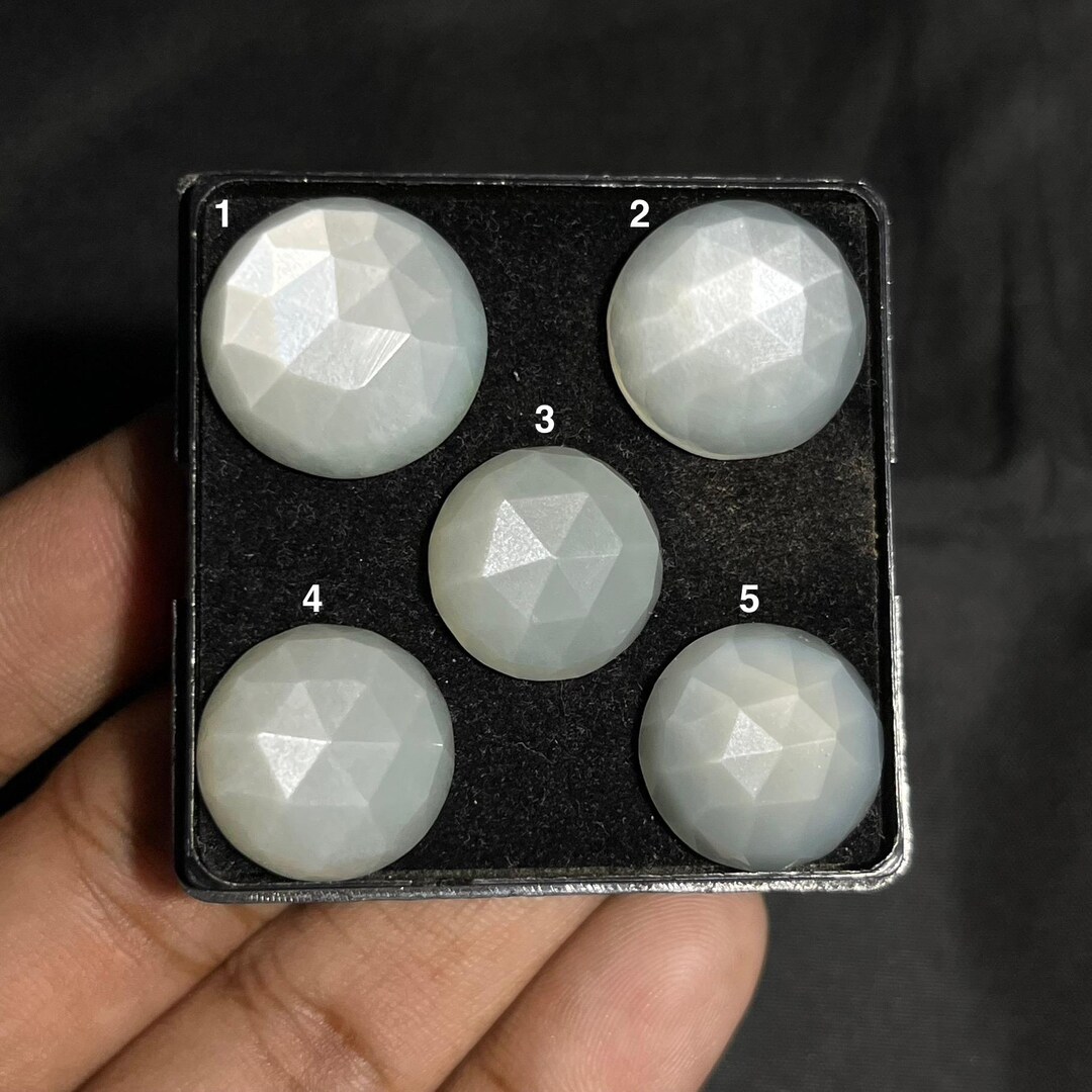 Natural White Moonstone Rose Cut Cabochons: Gemstone for Rings, Wire ...
