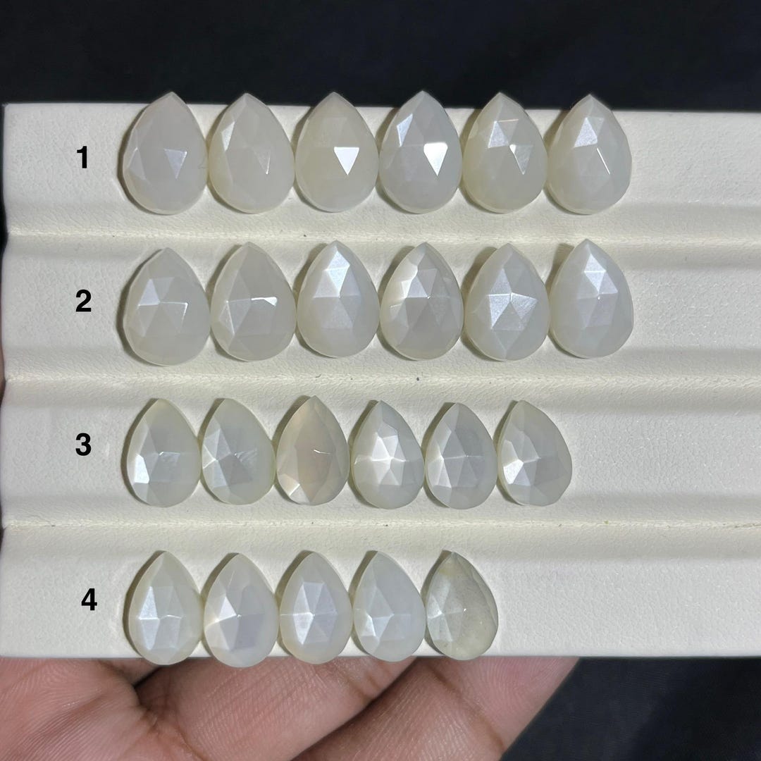 White Moonstone Rose Cut Cabochons: Gemstone for Jewelry Making - Etsy