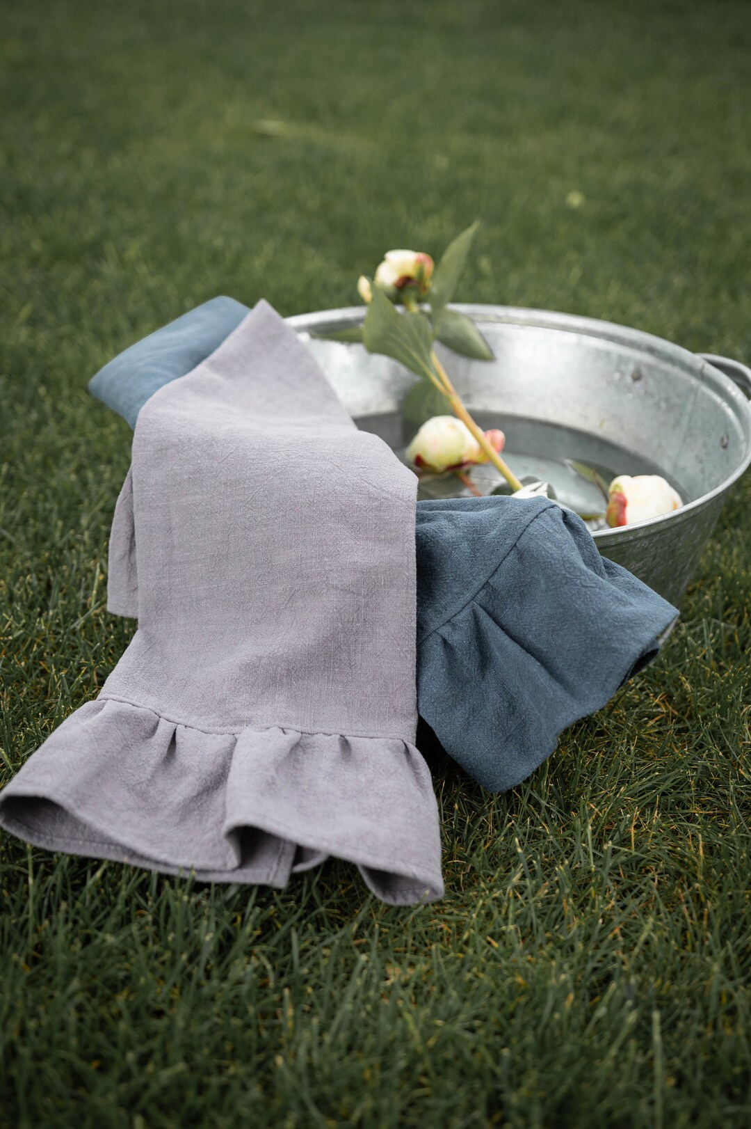 Ruffled Nettle Tea Towel Available in Various Colors. - Etsy