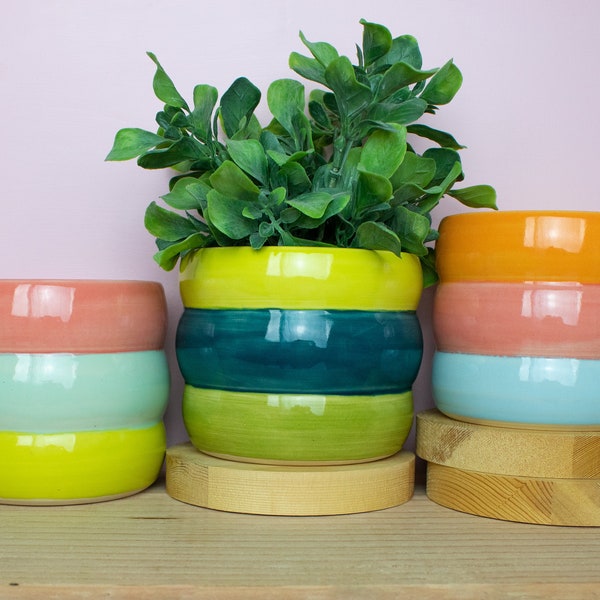 Retro Plant Pot - Etsy