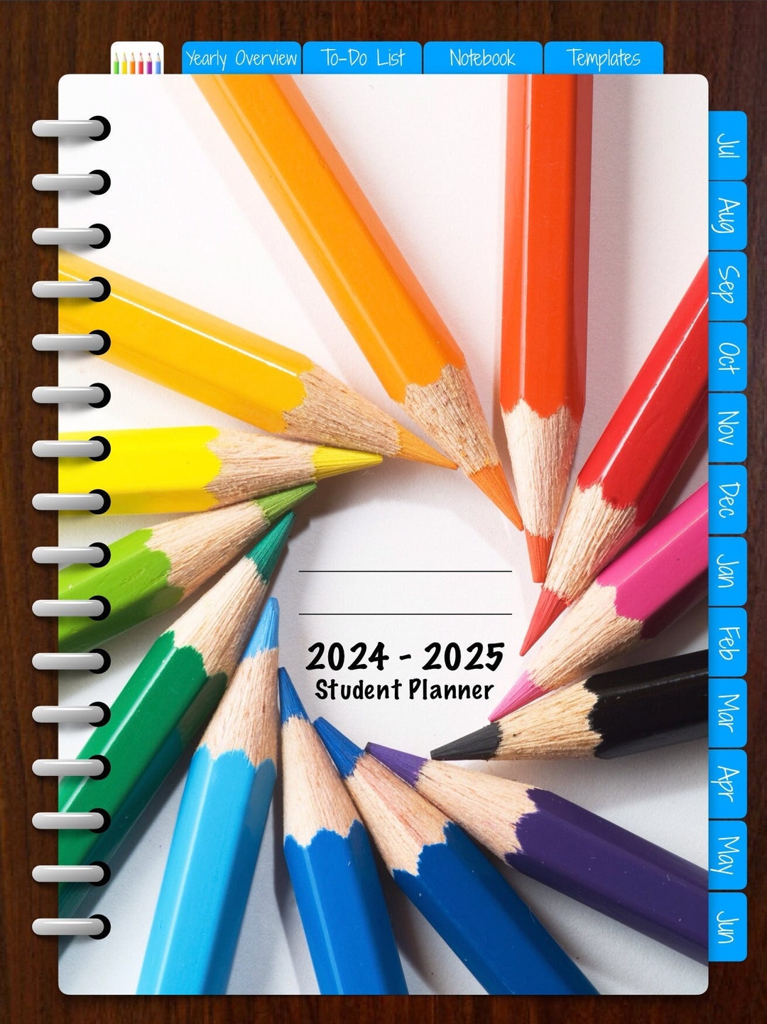 2024-2025 Dated Digital Student Planner in Rainbow Colored Pencil - Etsy