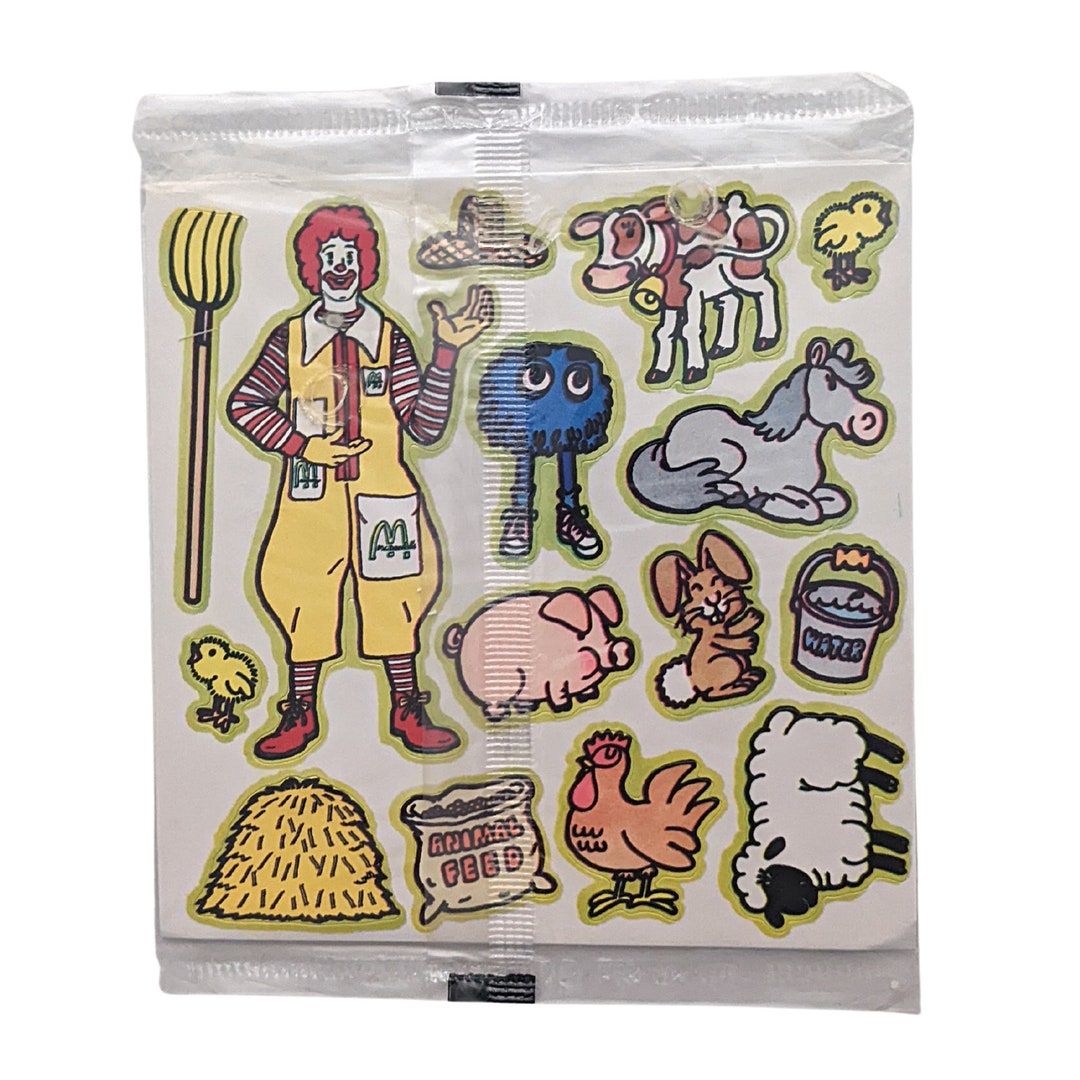1986 Farmer Ronald Mcdonald・vintage Colorforms STICKER Set・new - Etsy