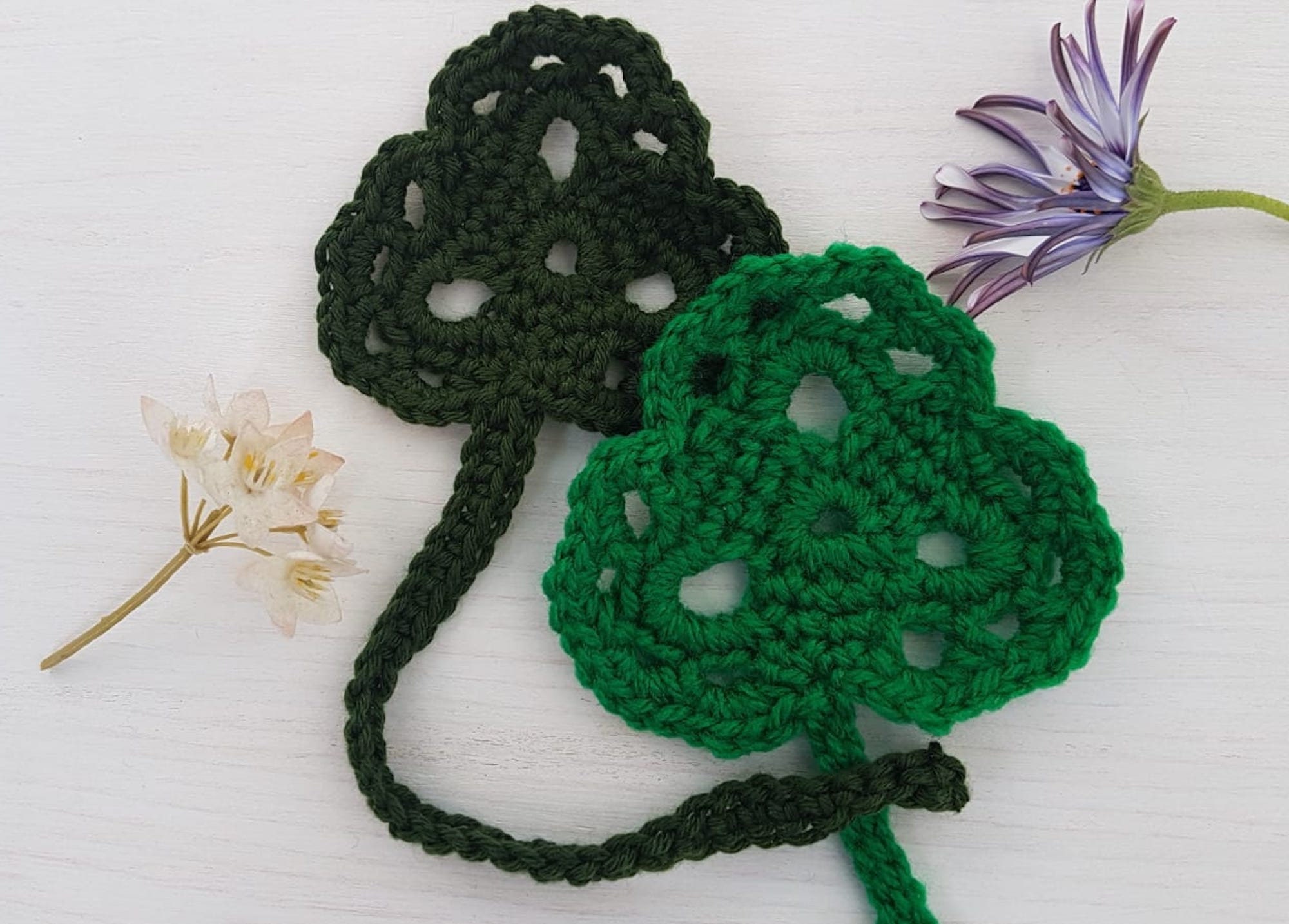 Buy Crochet Shamrock Bookmark Pattern. St. Patrick's Day Shamrock ...