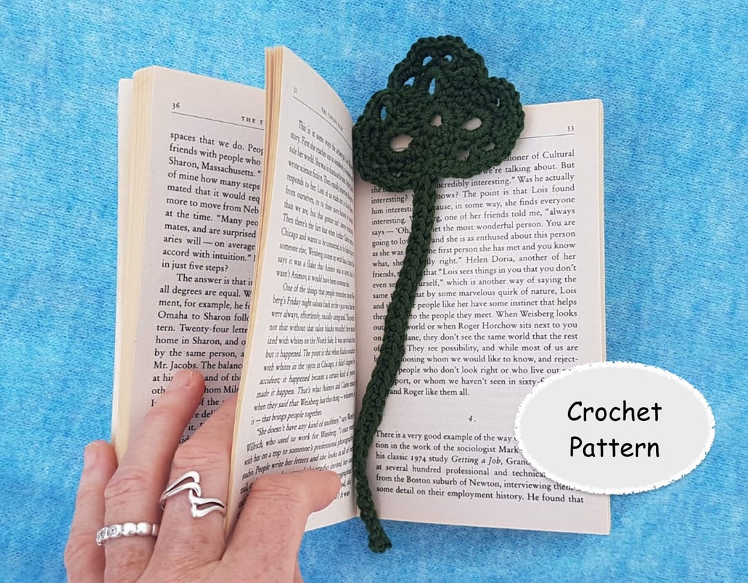 Buy Crochet Shamrock Bookmark Pattern. St. Patrick's Day Shamrock ...