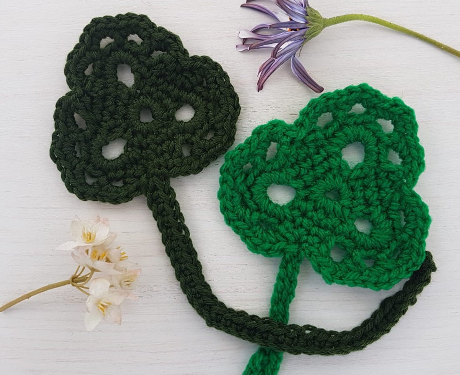 Buy Crochet Shamrock Bookmark Pattern. St. Patrick's Day Shamrock ...