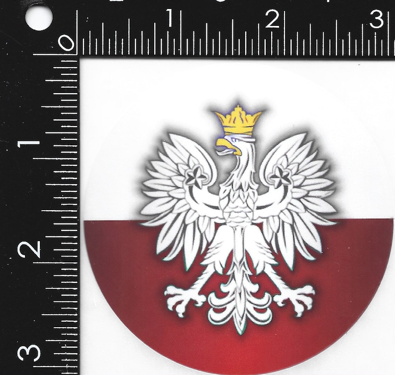 Polish Flag Eagle Emblem - Round Vinyl Sticker - Free Shipping Falcon ...