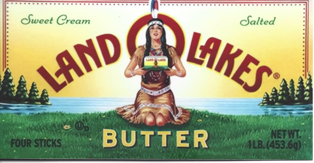 Land O Lakes Butter Indian Princess - 7 1/4" X 3 3/4" HQ Vinyl Sticker ...