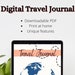 DIGITAL Travel Journal Downloadable, Printable - Etsy