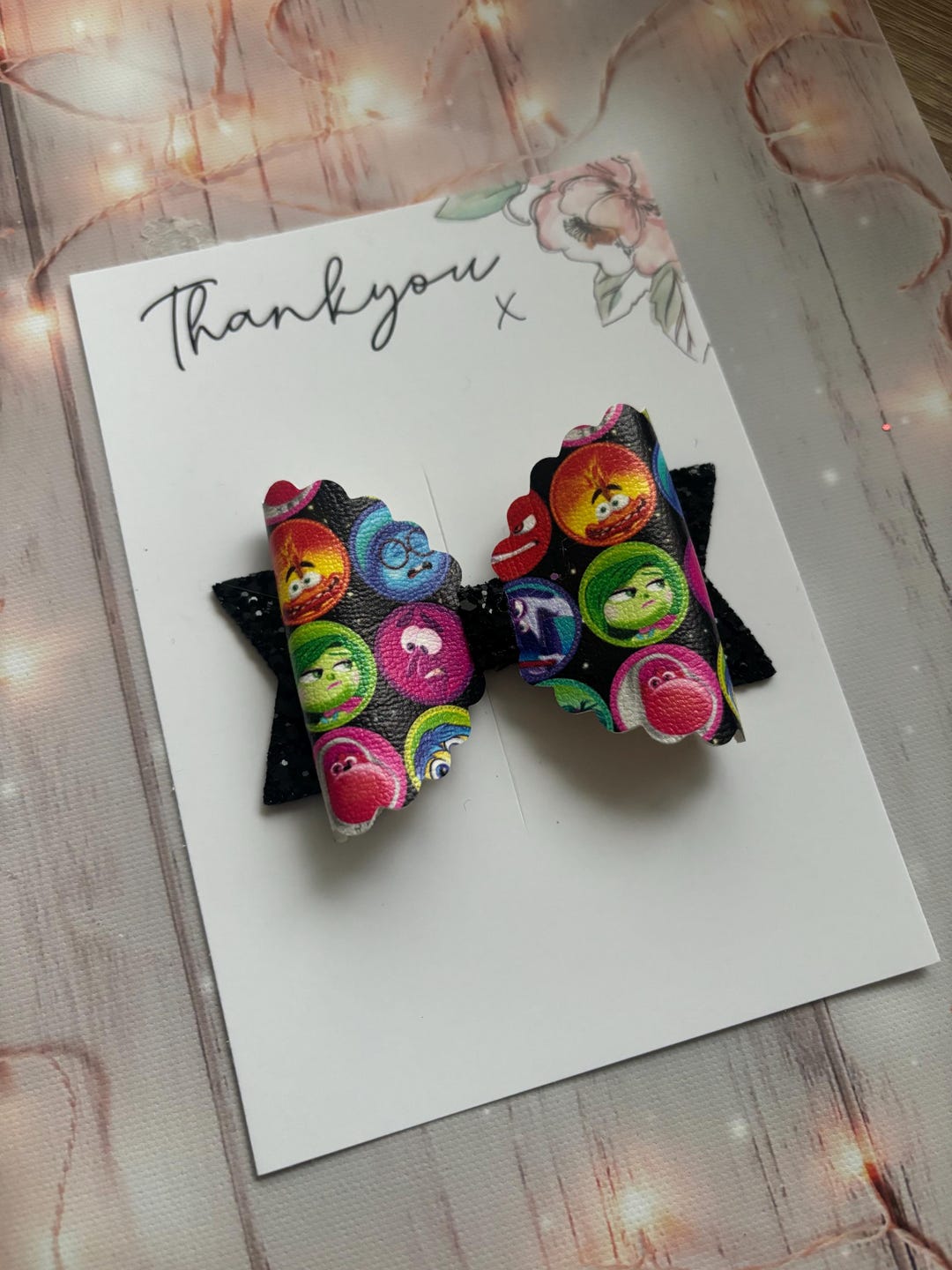 Inside Out Hair Bow Emotions Feelings Mood Glitter Sparkle Hair ...