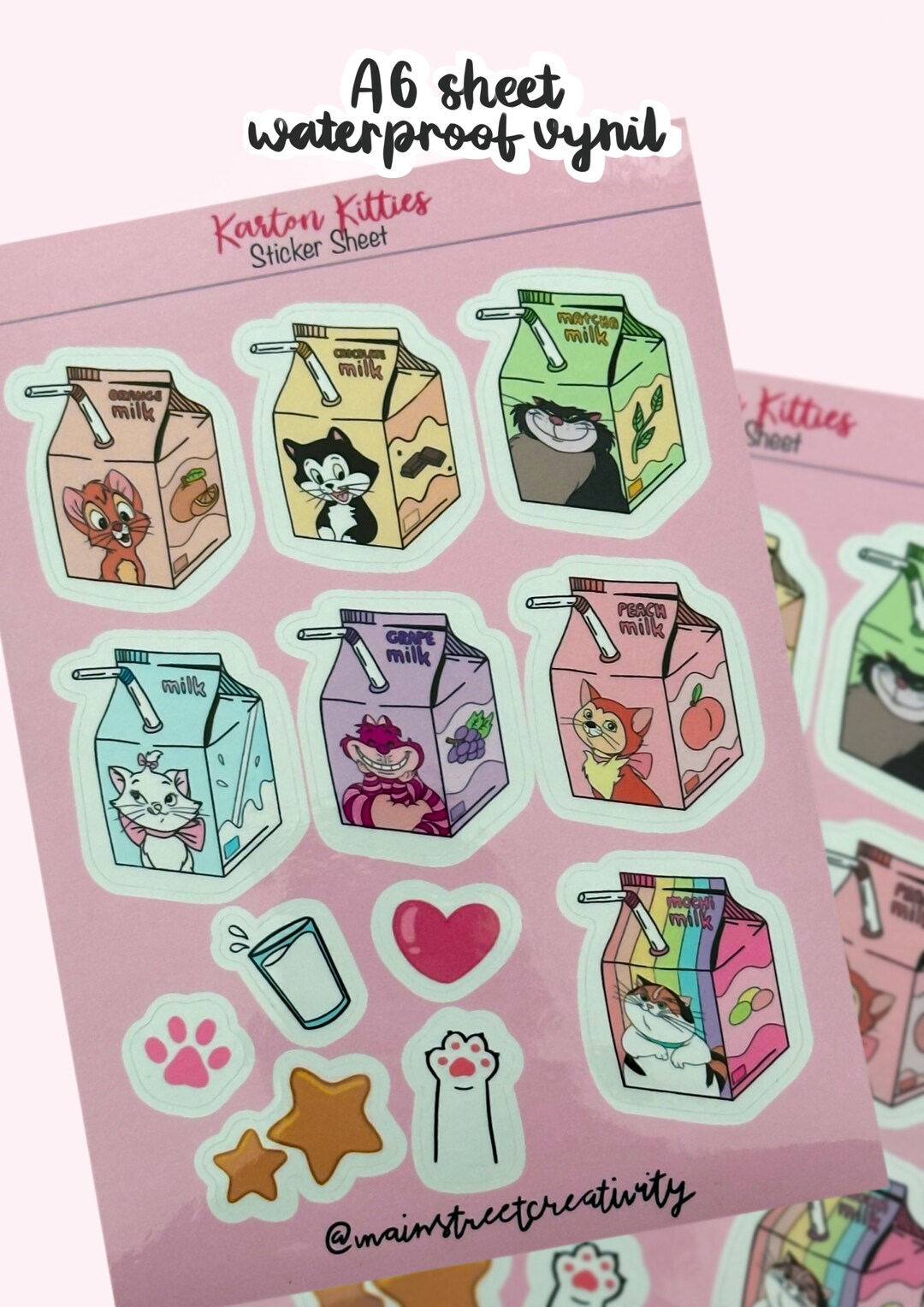 Karton Kitties Sticker Sheet, Animal Stickers, Planner Stickers, Cute ...