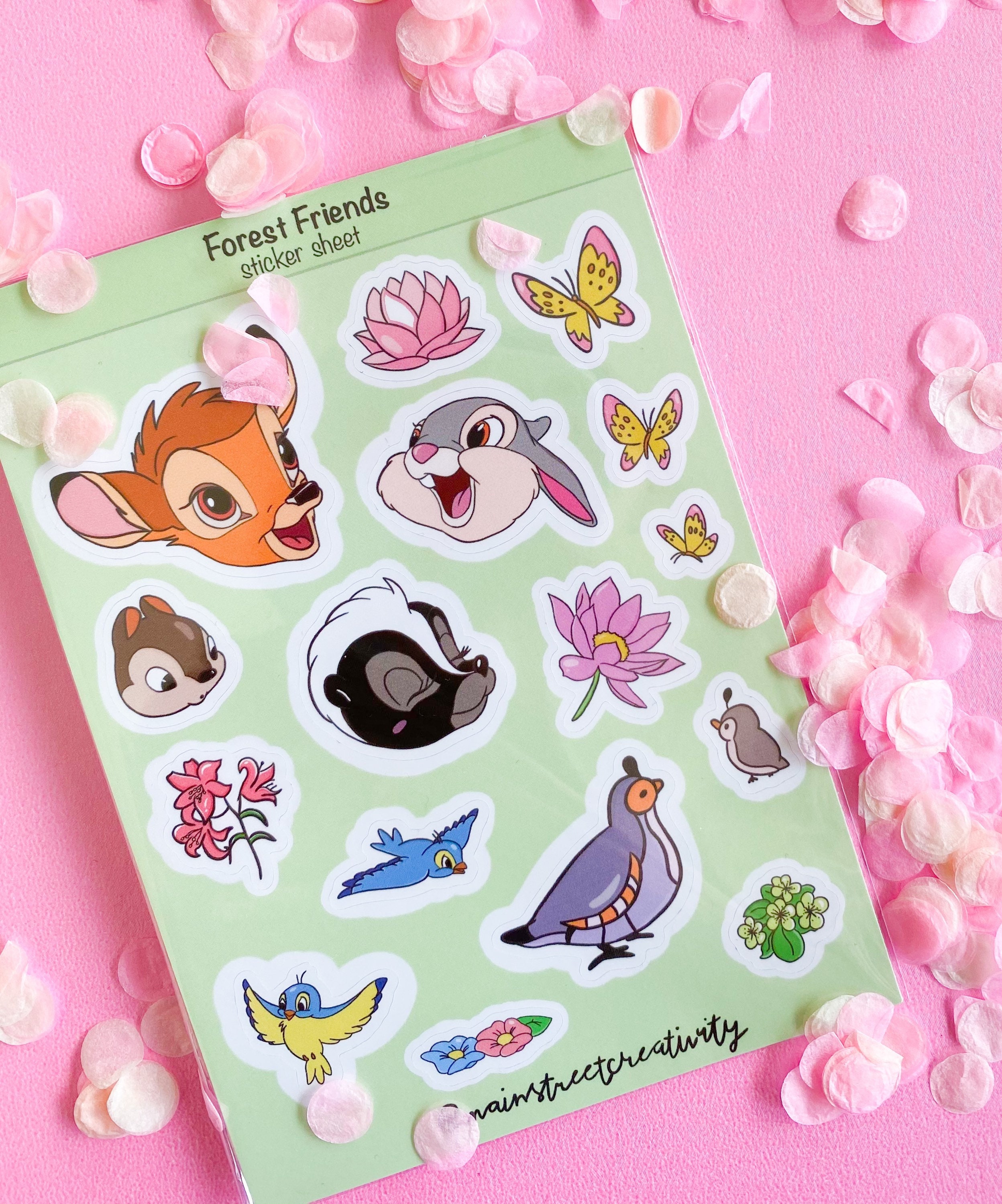 Bambi sticker sheet Animal stickers Planner stickers Cute | Etsy