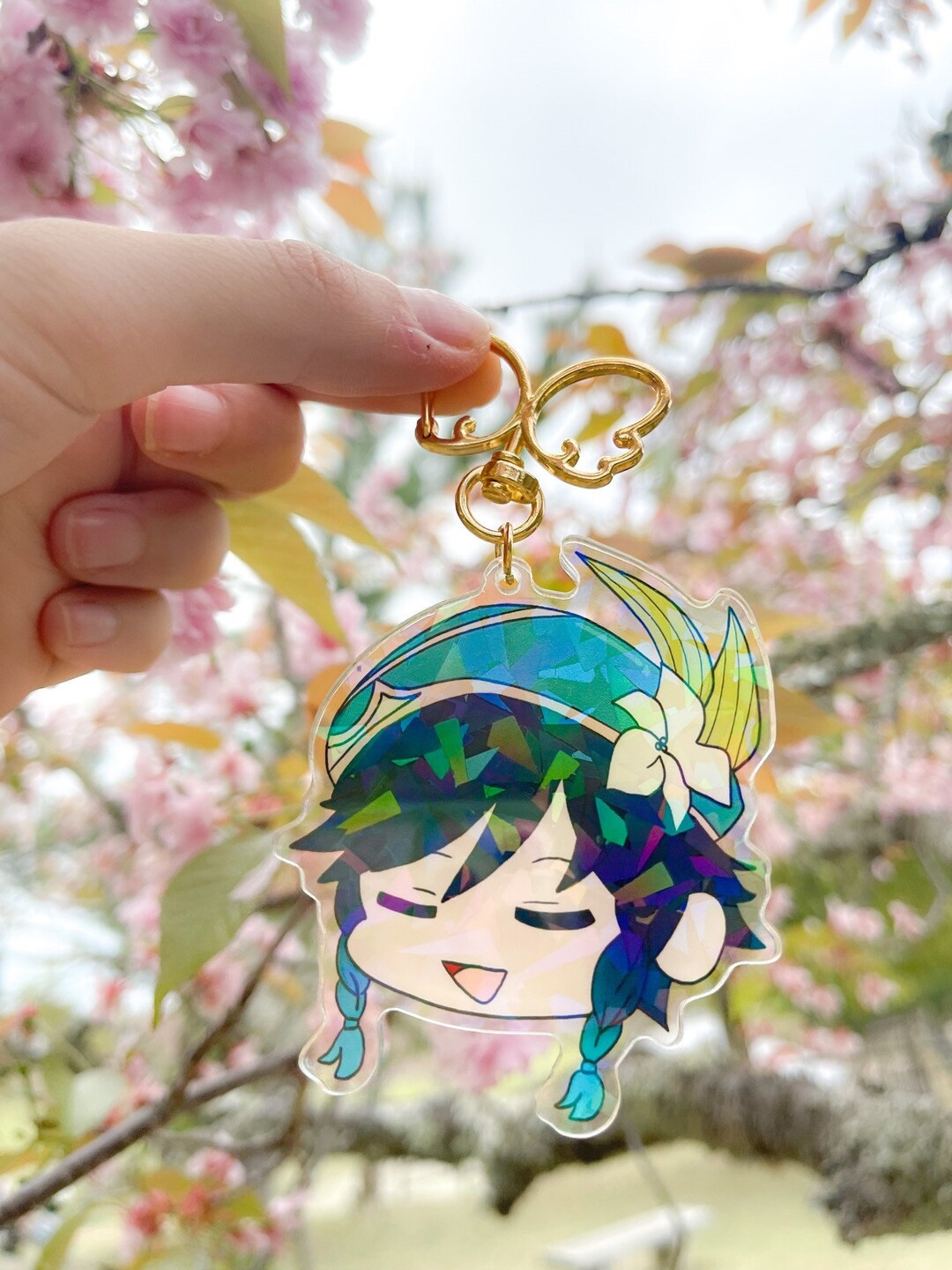 Genshin Impact Keychain Venti Acrylic Keychains Mondstadt, Liyue ...