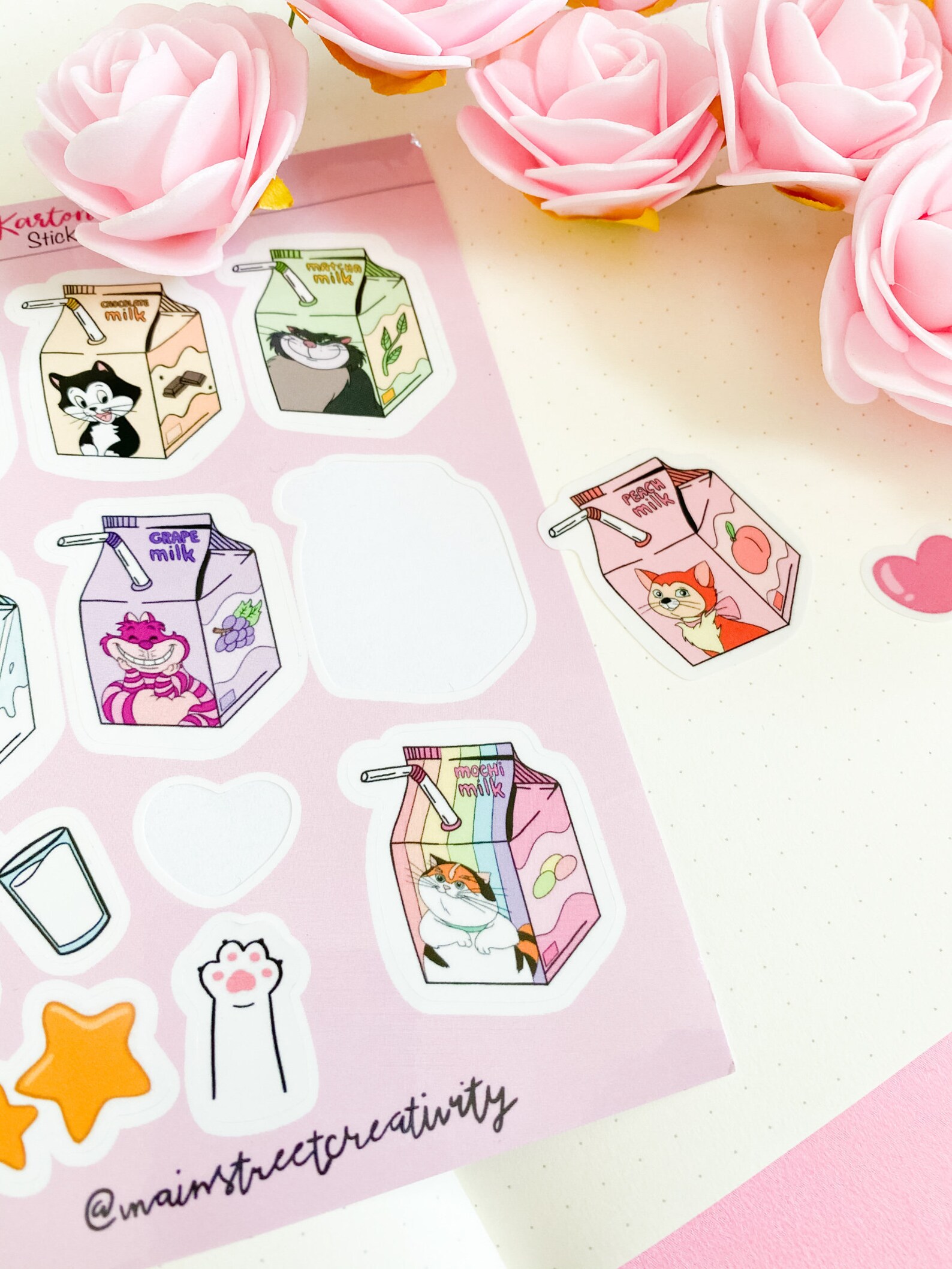 Karton Kitties Sticker Sheet, Animal Stickers, Planner Stickers, Cute ...