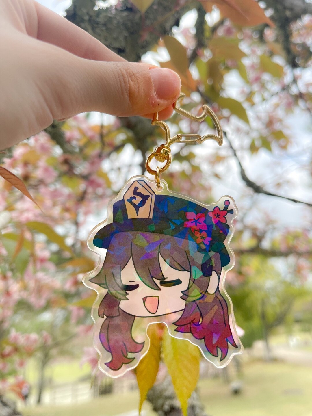 Genshin Impact Keychain Hu Tao Acrylic Keychains - Etsy