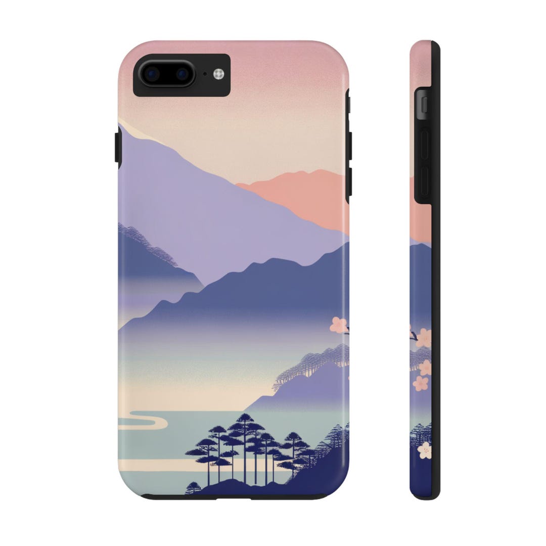 Pastel Dawn: Ukiyo-e Inspired Japanese Mountain Sunrise Phone Case ...