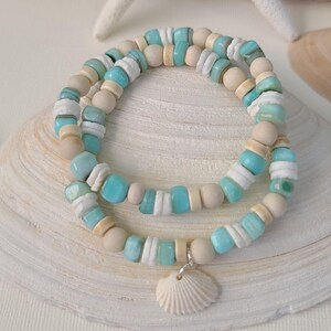 2pcs Coastal Bracelets, Boho Beachy, Surfer Bracelets, Seashell ...