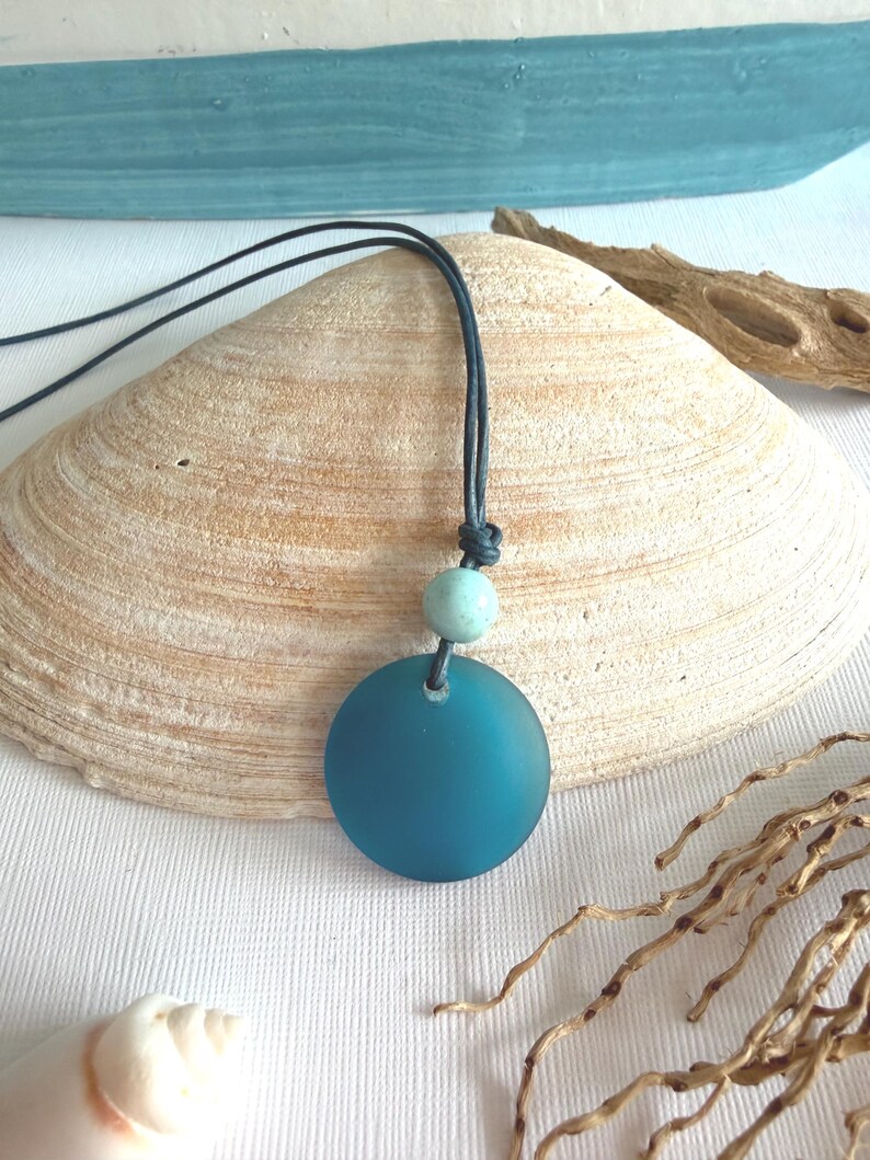 Sea Glass Pendant Necklace, Beachy Boho Summer Jewelry, Coastal Gift ...