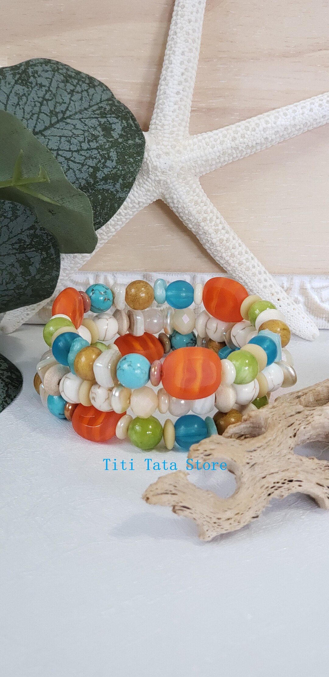 Multicolor Beachy Bracelet, Colorful Handmade Jewelry, Women Boho ...